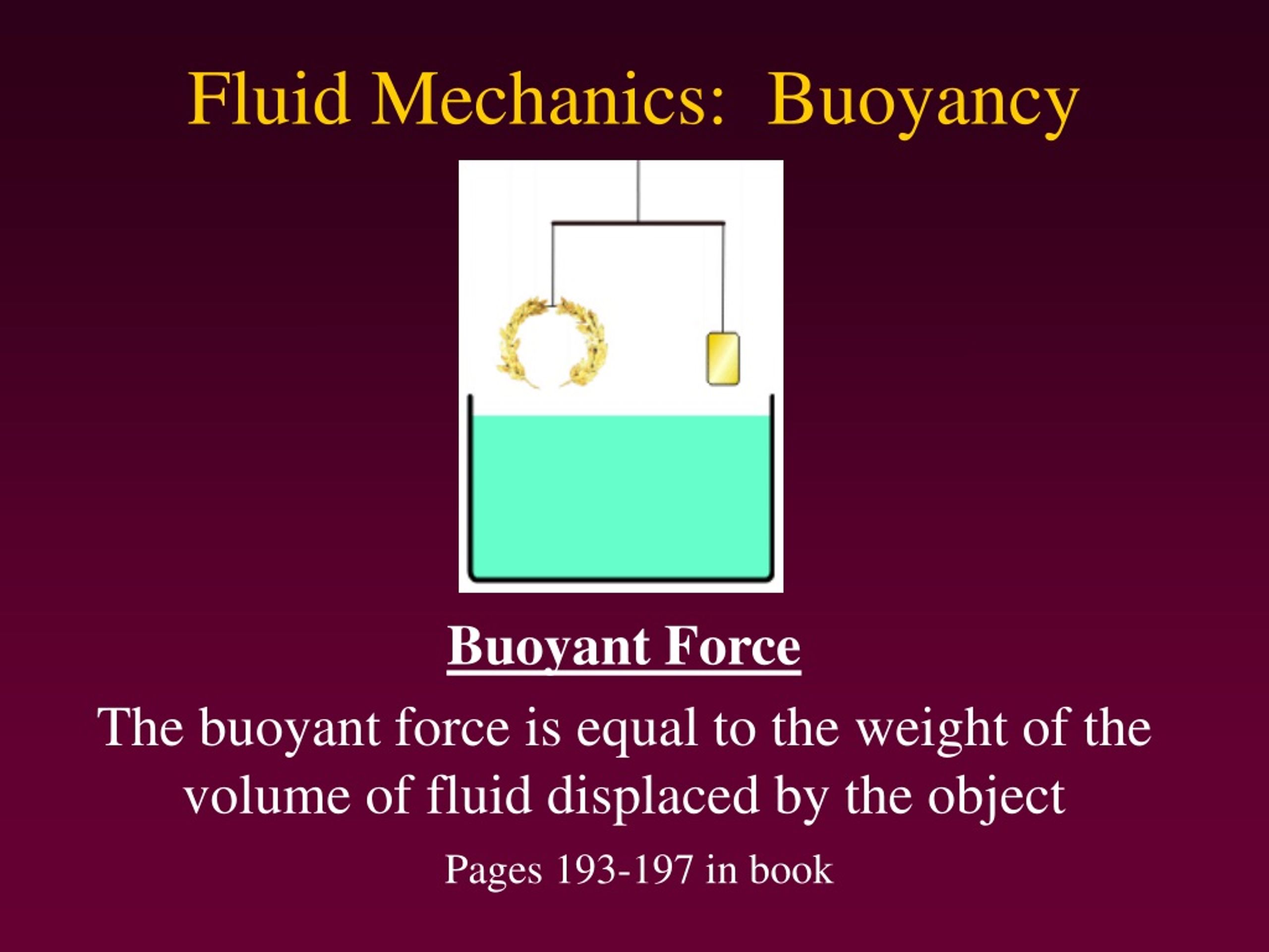 PPT - Buoyancy in Fluid Mechanics PowerPoint Presentation, free ...