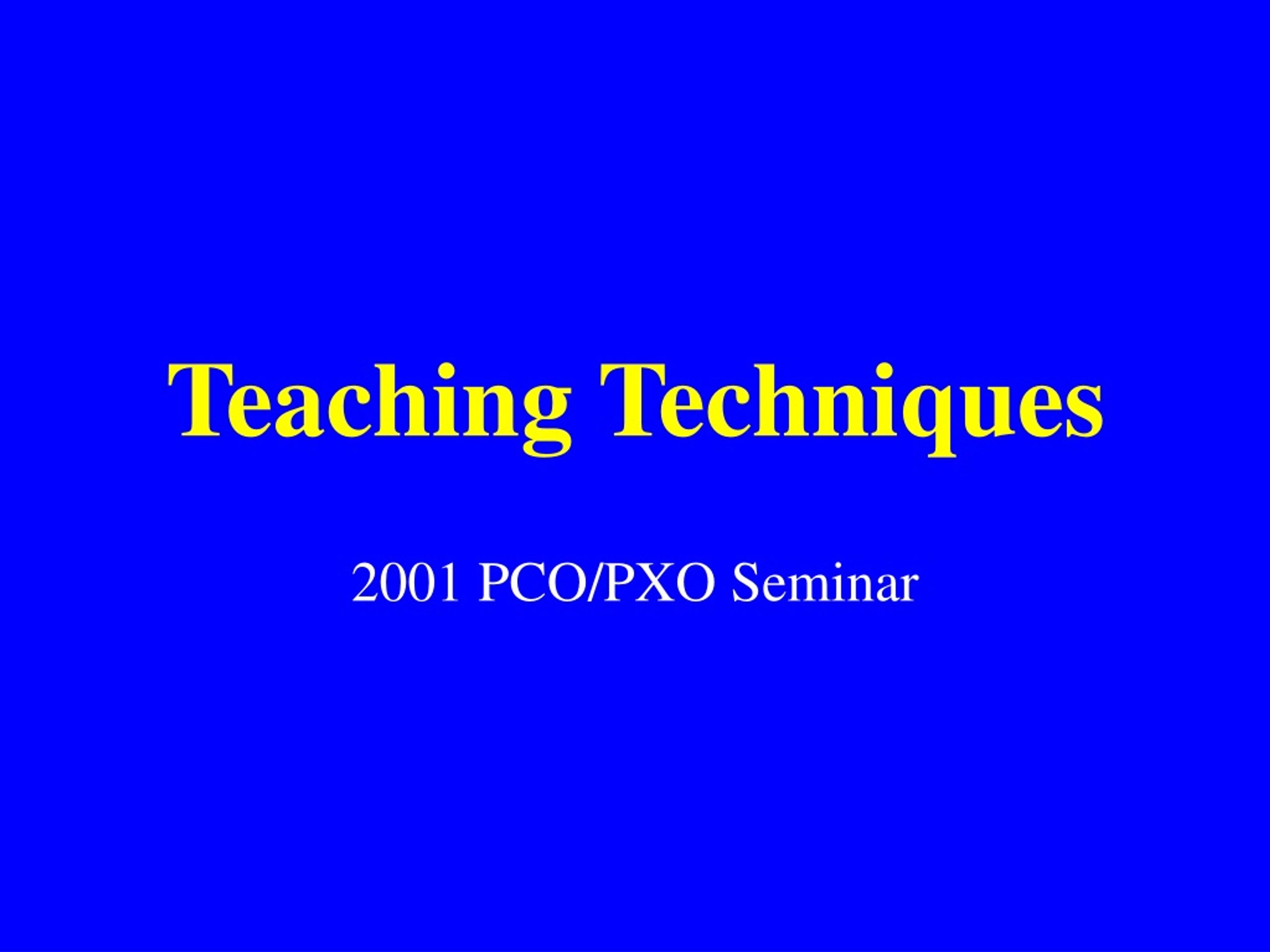 PPT - Teaching Techniques PowerPoint Presentation, free download - ID ...