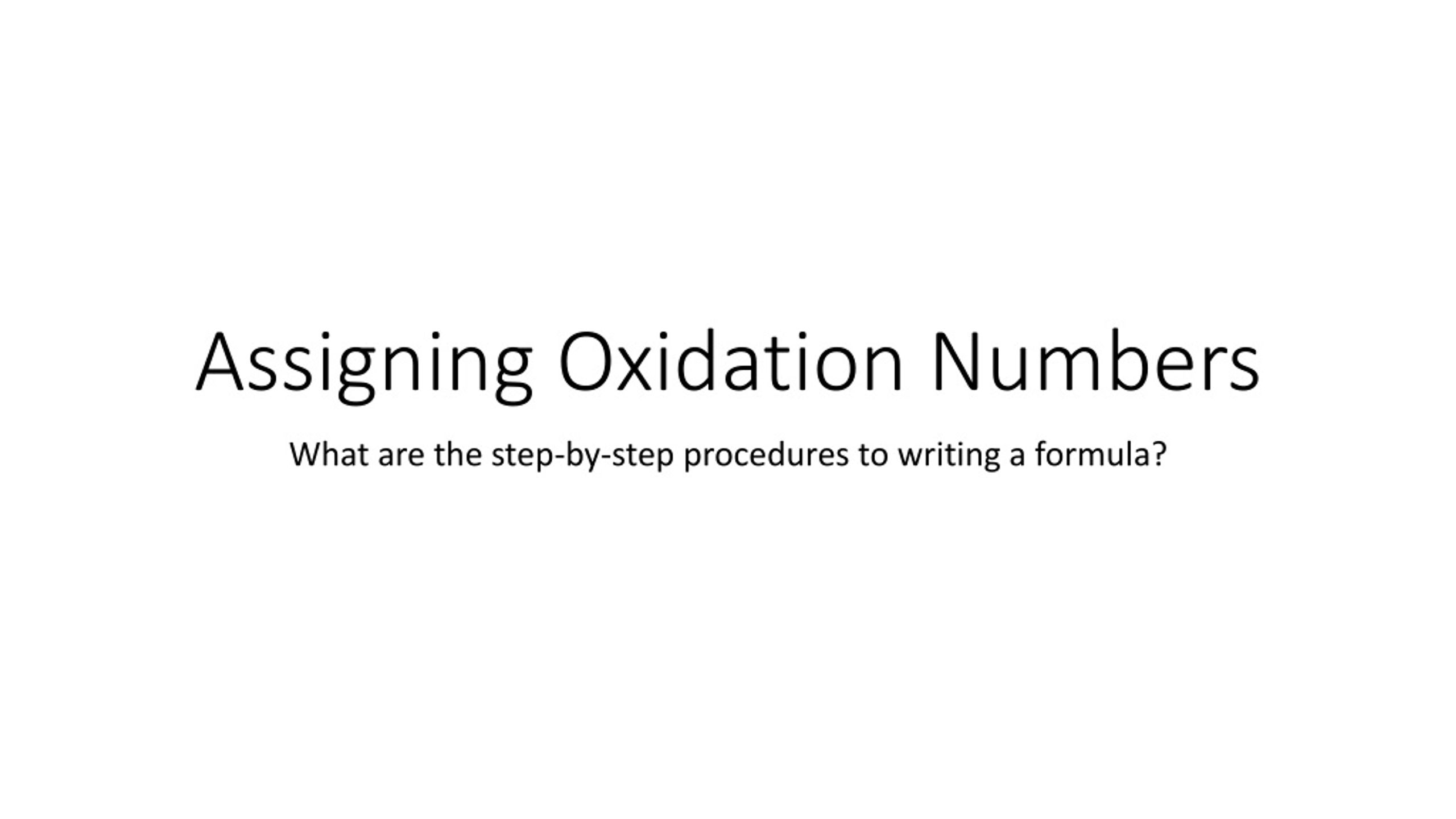 PPT - Assigning Oxidation Numbers PowerPoint Presentation, free ...