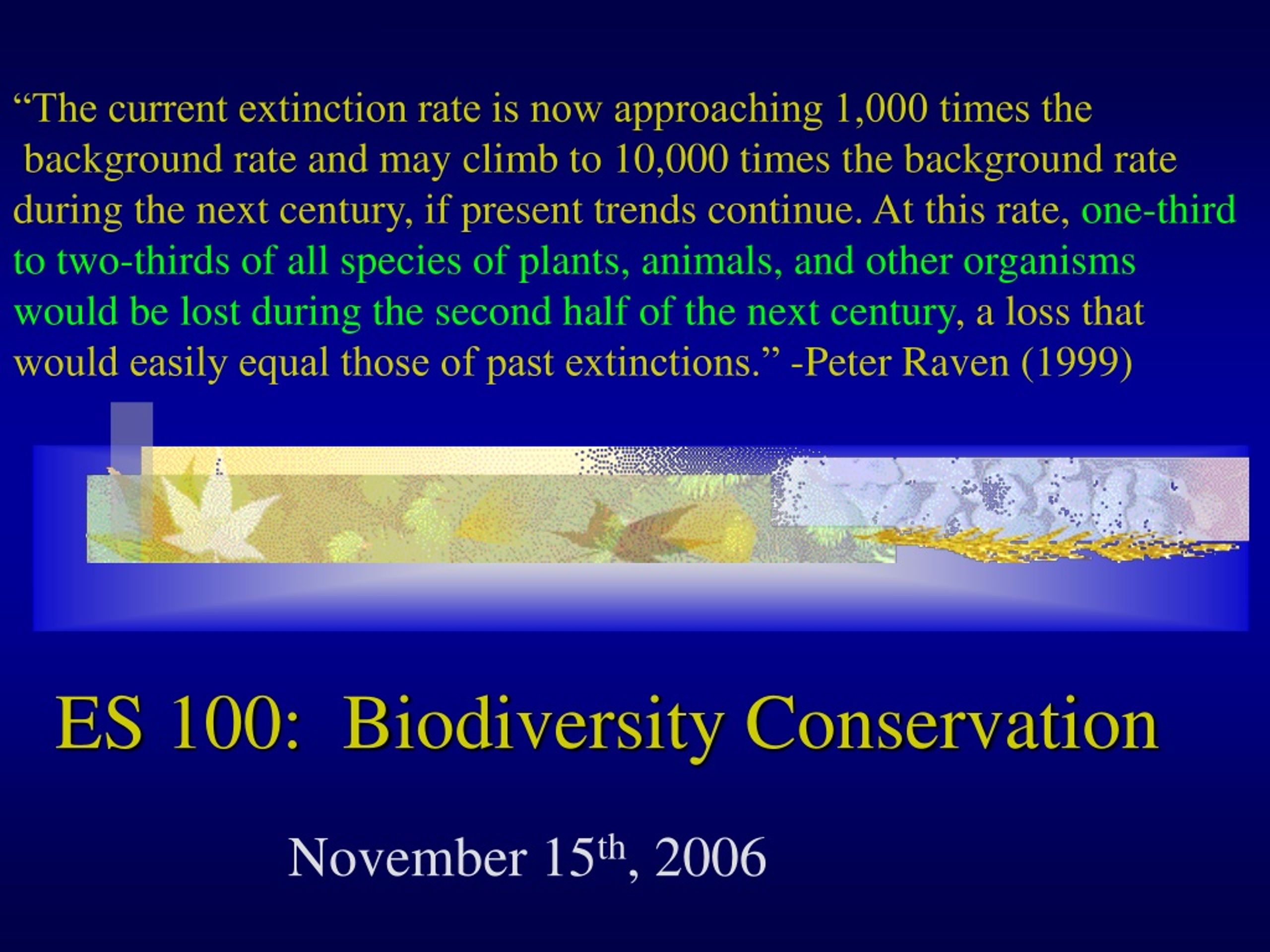 PPT - Biodiversity Conservation: A Call to Action PowerPoint ...