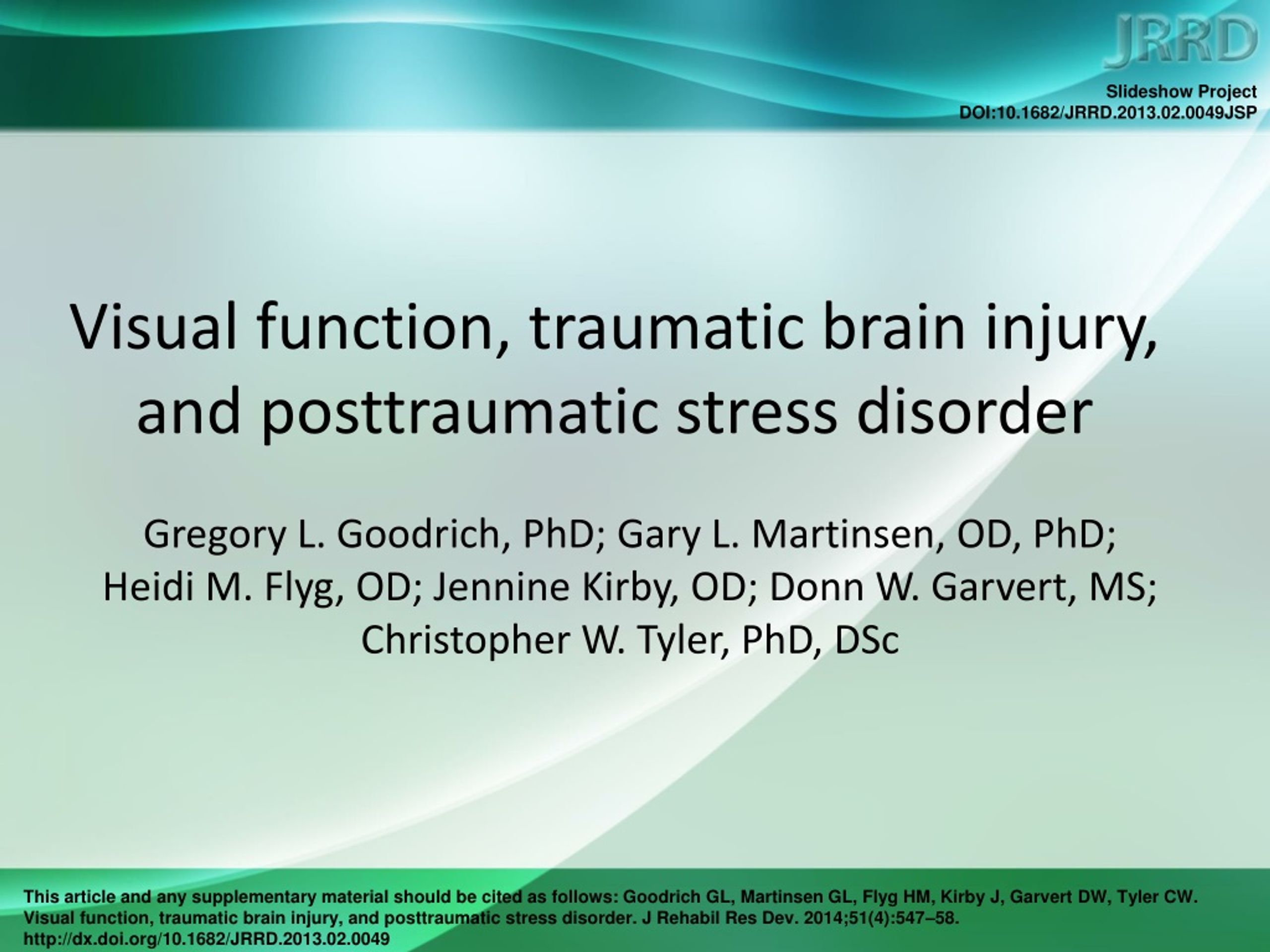 PPT - Vision Function in Traumatic Brain Injury and PTSD PowerPoint ...