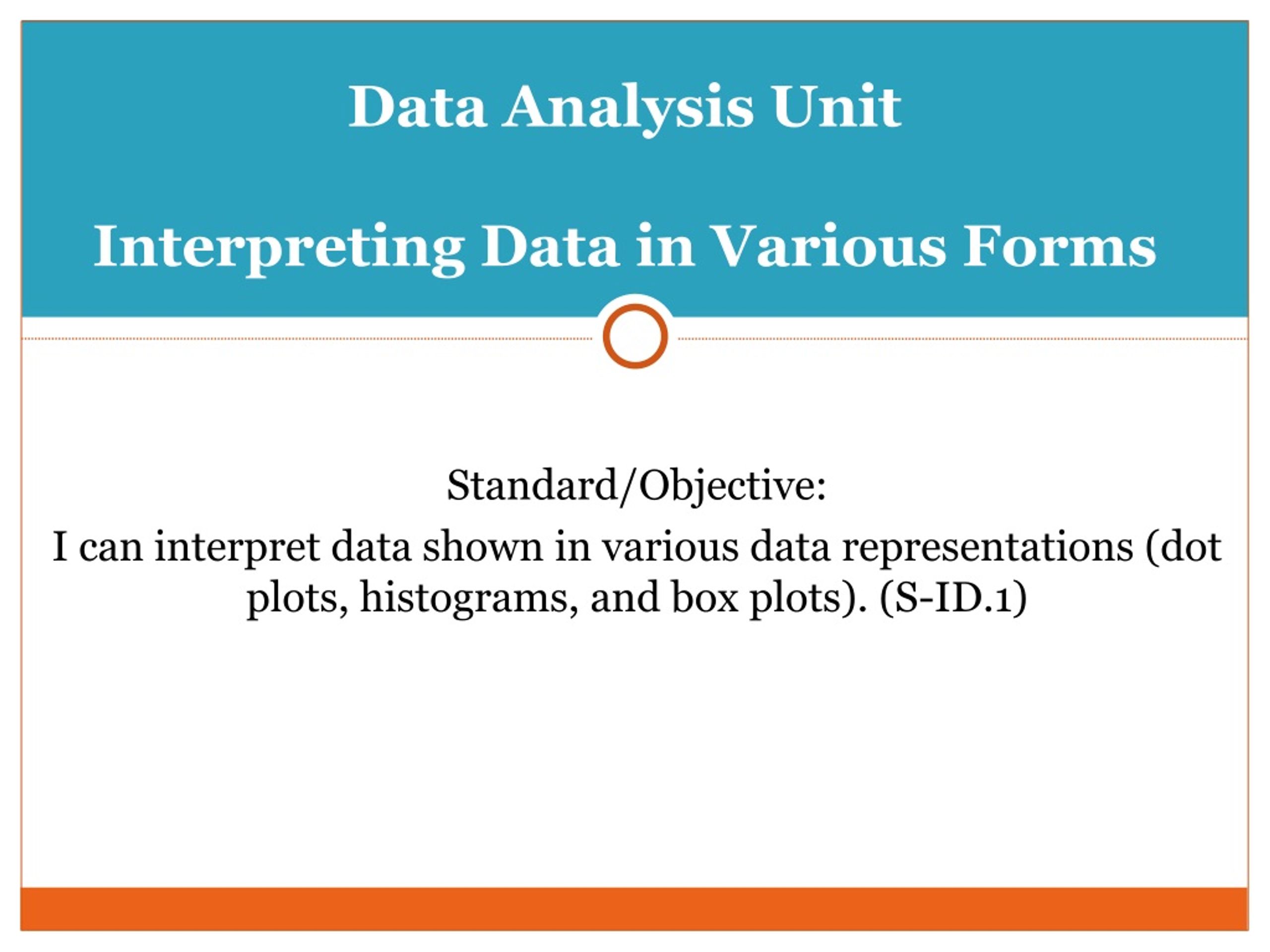 PPT - Data Analysis Unit Interpreting Data in Various Forms PowerPoint ...