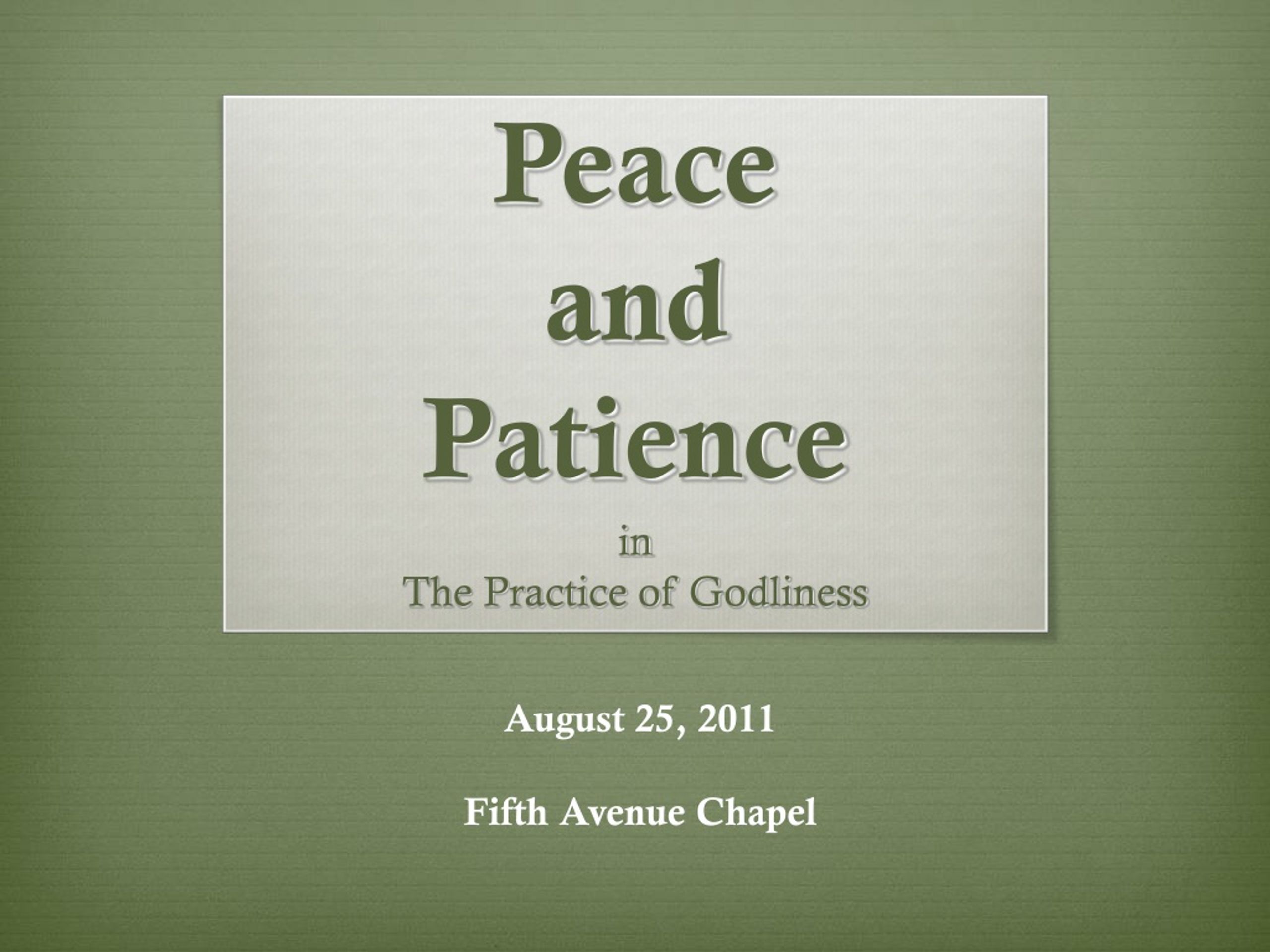 PPT - Cultivating Peace and Patience in Godly Practices PowerPoint ...