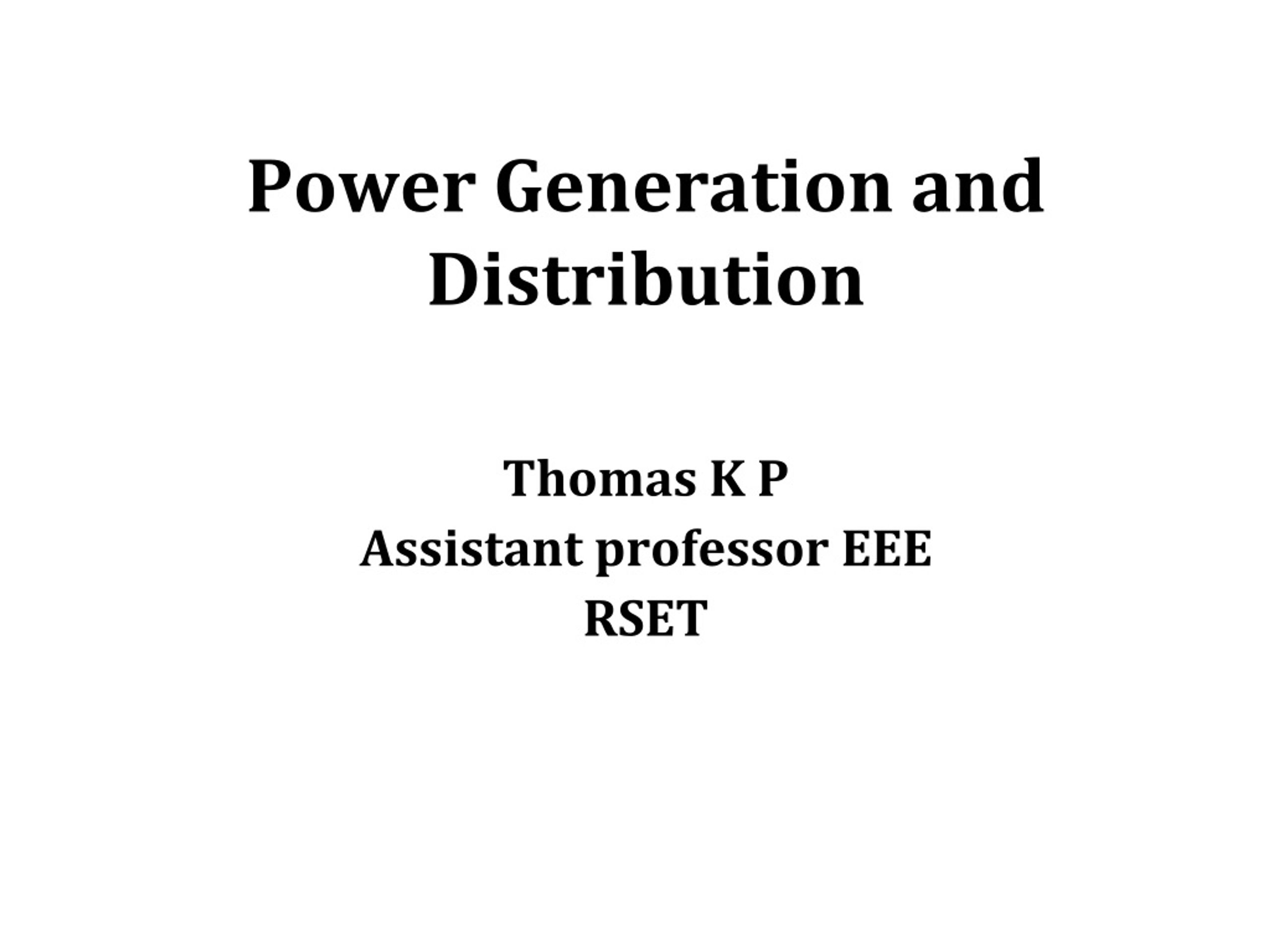 PPT - Power Generation & Distribution: Types of Loads & Tariffs ...