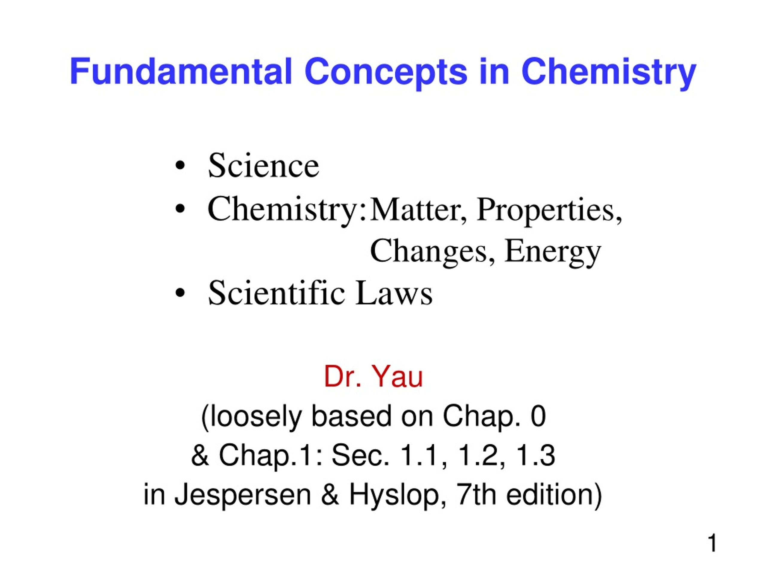 PPT - Fundamental Concepts in Chemistry PowerPoint Presentation, free ...