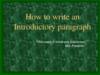 PPT - How to write an opening paragraph PowerPoint Presentation, free ...