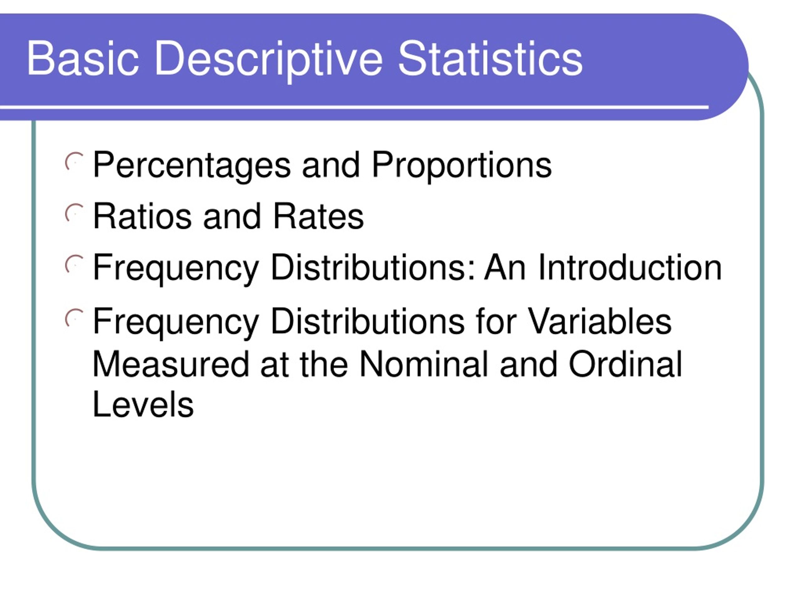 PPT - Basic Descriptive Statistics PowerPoint Presentation, free ...
