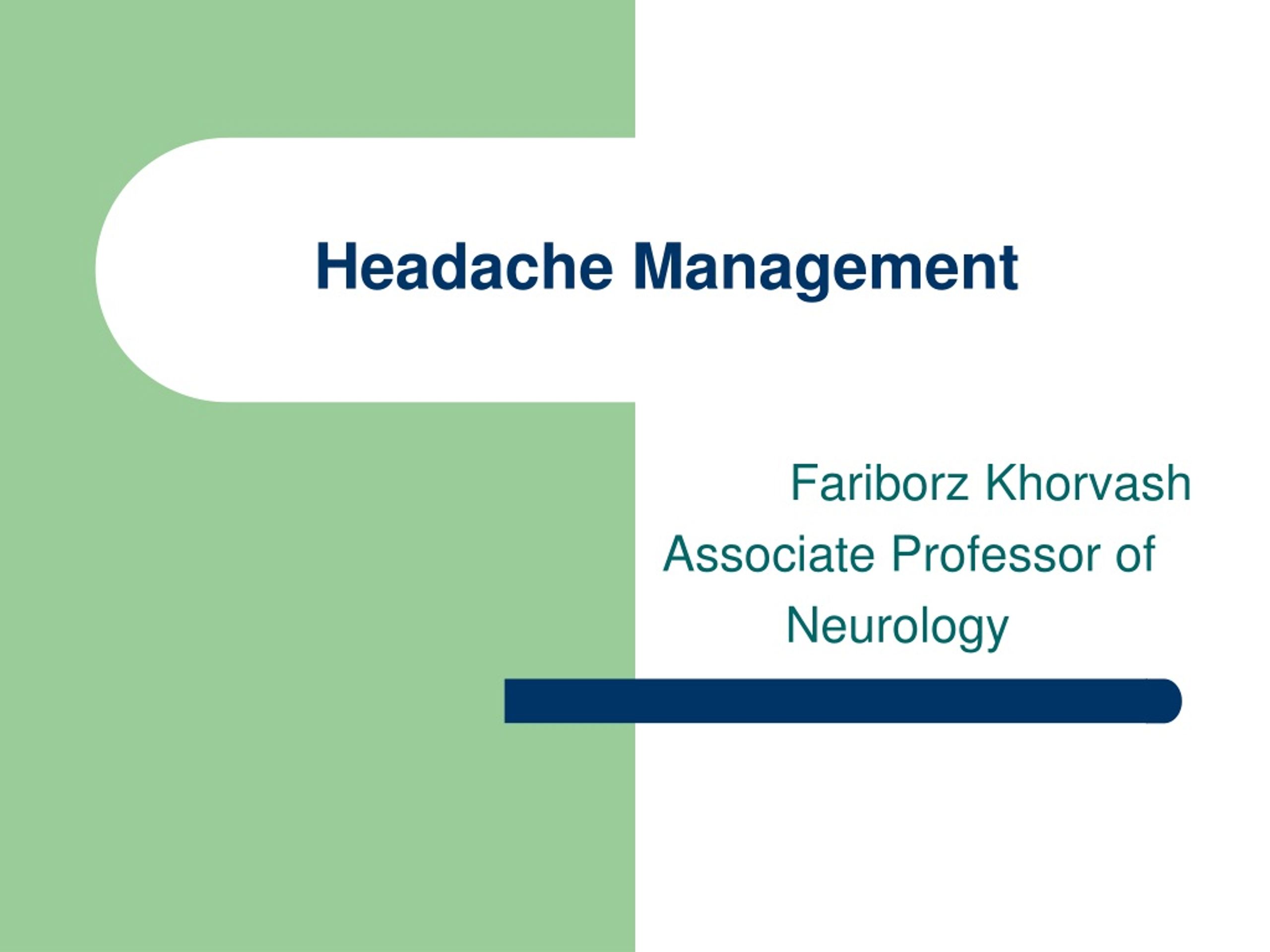 PPT - Headache Management PowerPoint Presentation, free download - ID ...