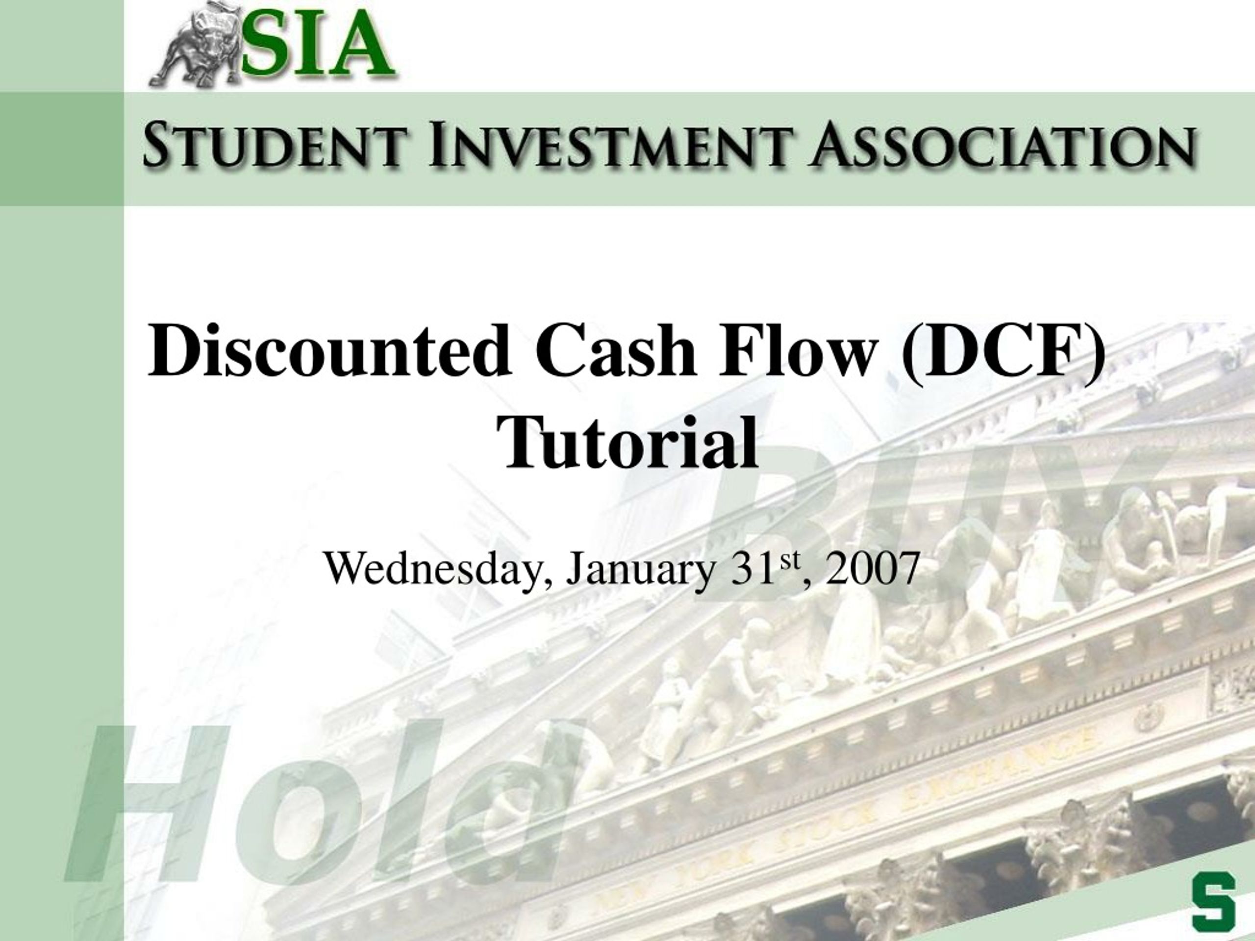 PPT - Discounted Cash Flow (DCF) Tutorial PowerPoint Presentation, free ...