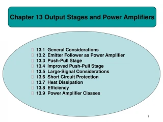 PPT - Chapter 9 output stages and power amplifiers PowerPoint ...