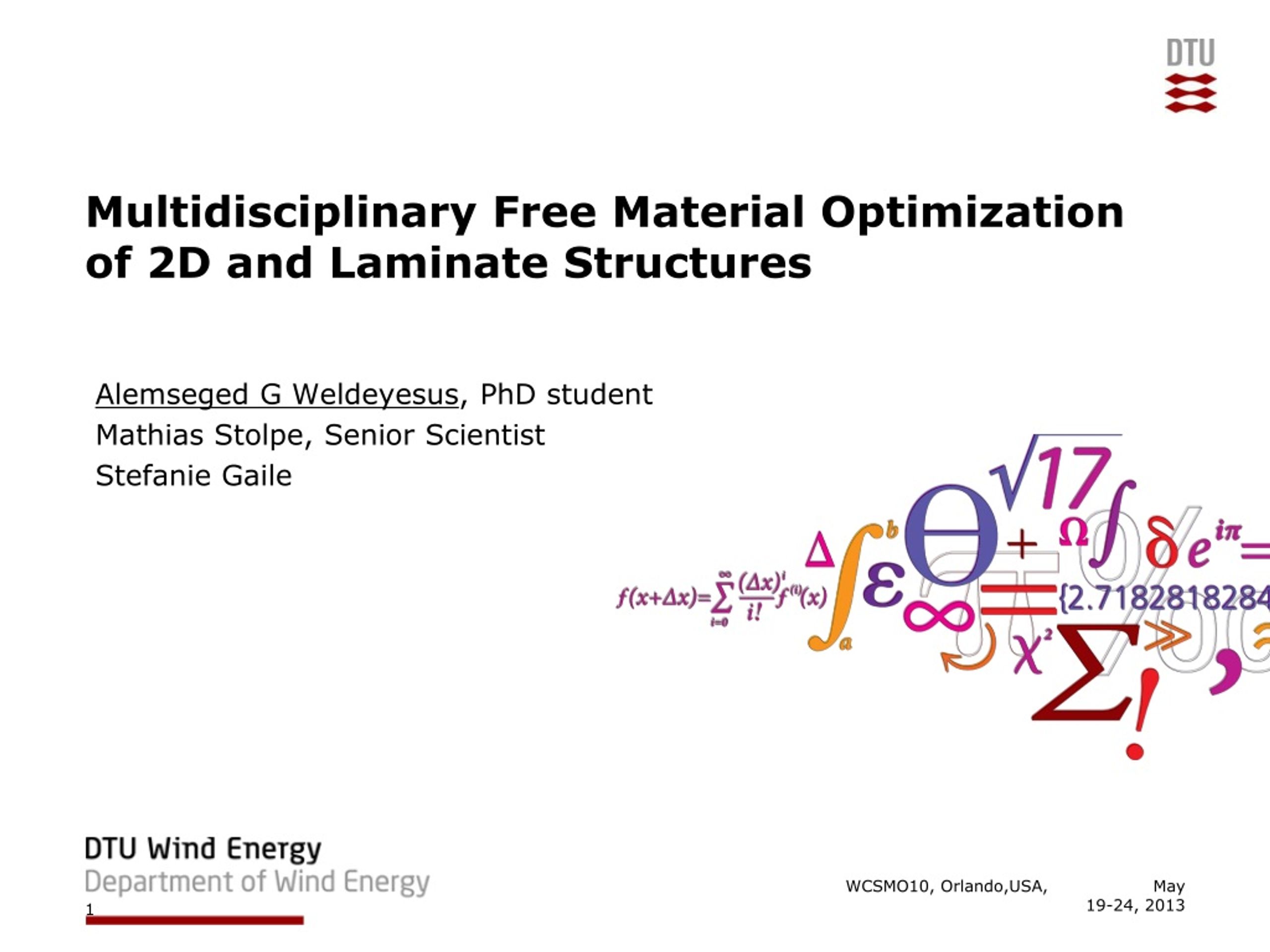 PPT - Multidisciplinary Free Material Optimization of 2D and Laminate ...