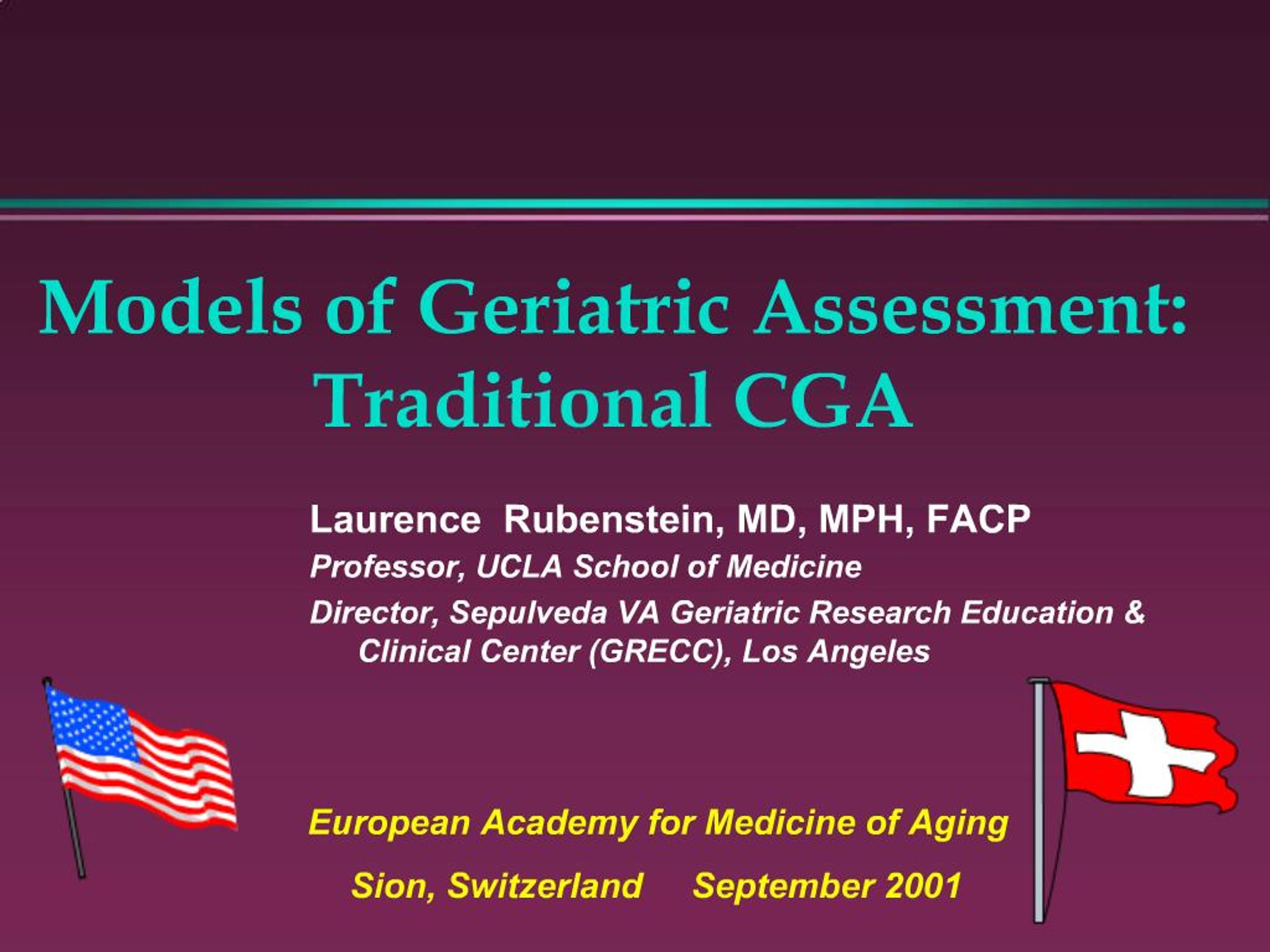 PPT - Models of Geriatric Assessment: Traditional CGA PowerPoint ...