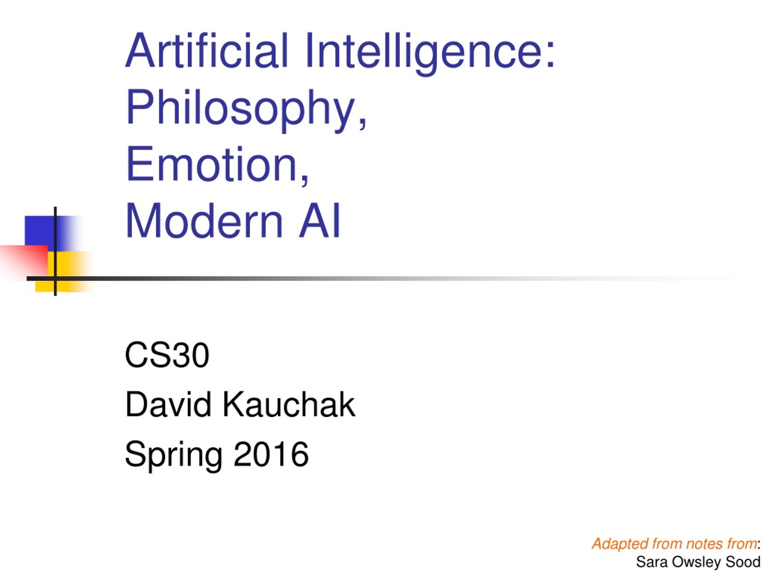 PPT - Philosophy of Artificial Intelligence: Exploring AI, Emotions ...