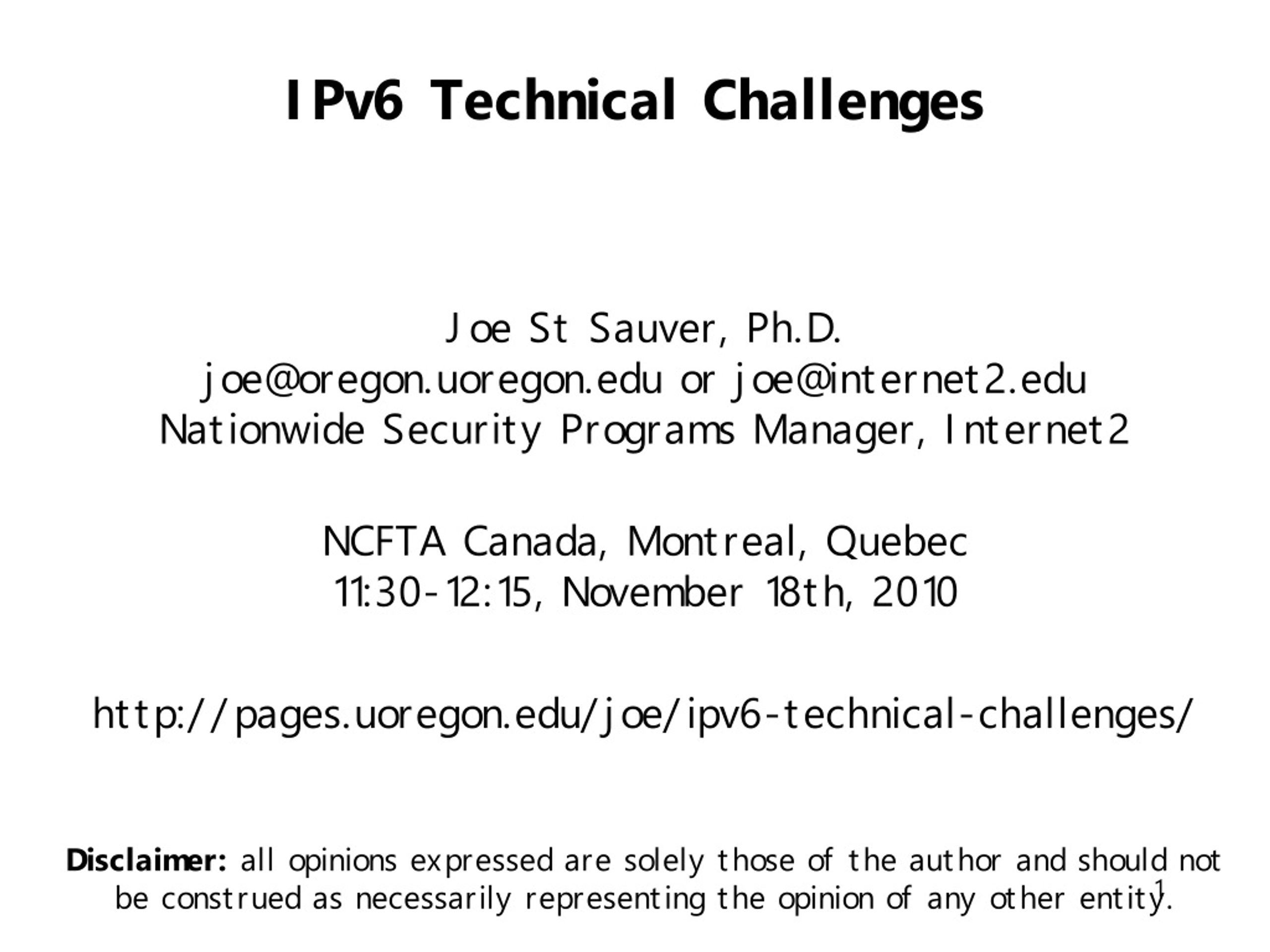 PPT - IPv6 Technical Challenges PowerPoint Presentation, free download ...