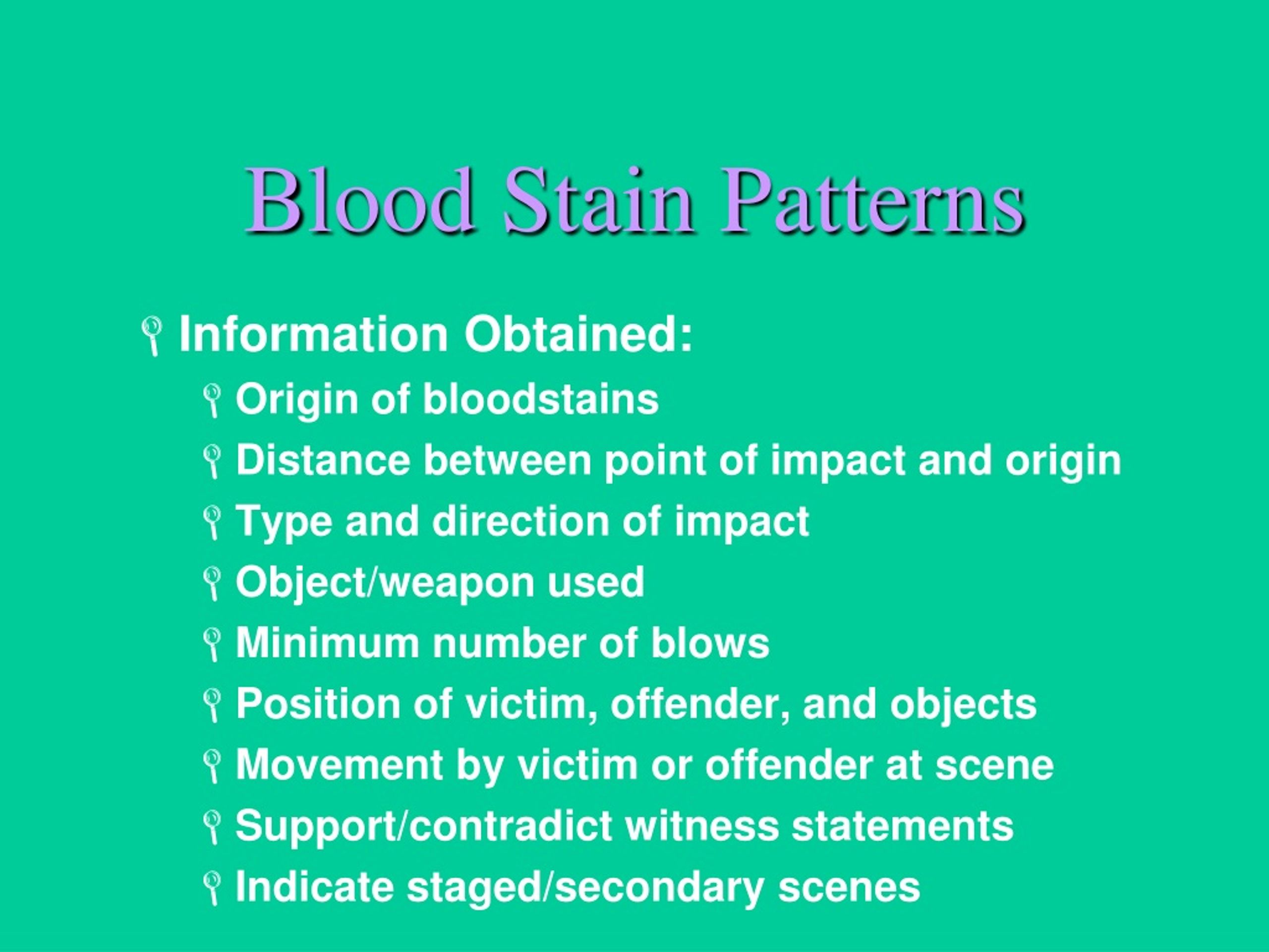 PPT - Blood Stain Patterns in Forensic Investigations PowerPoint ...