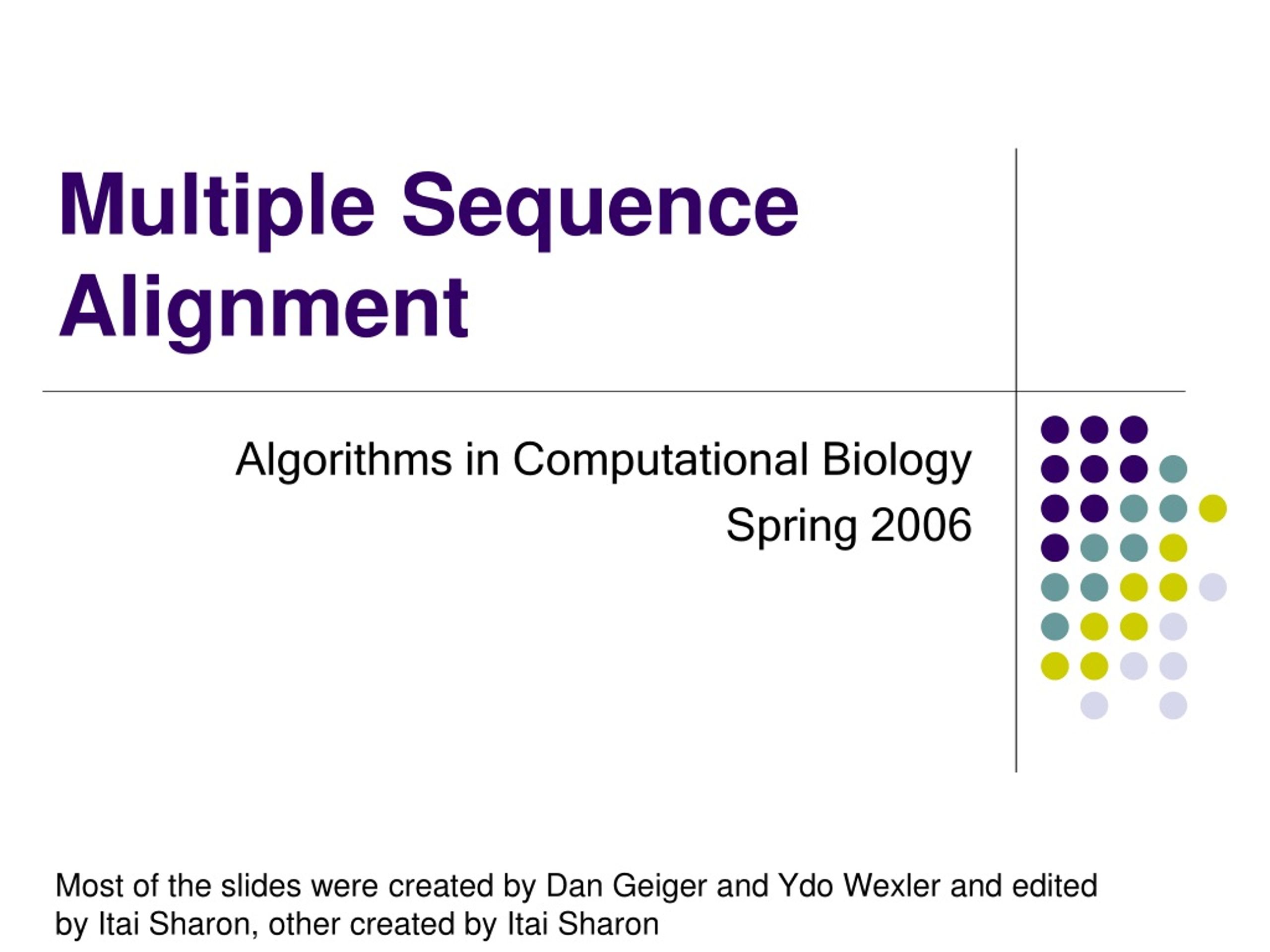 Ppt Multiple Sequence Alignment Algorithms In Computational Biology Powerpoint Presentation