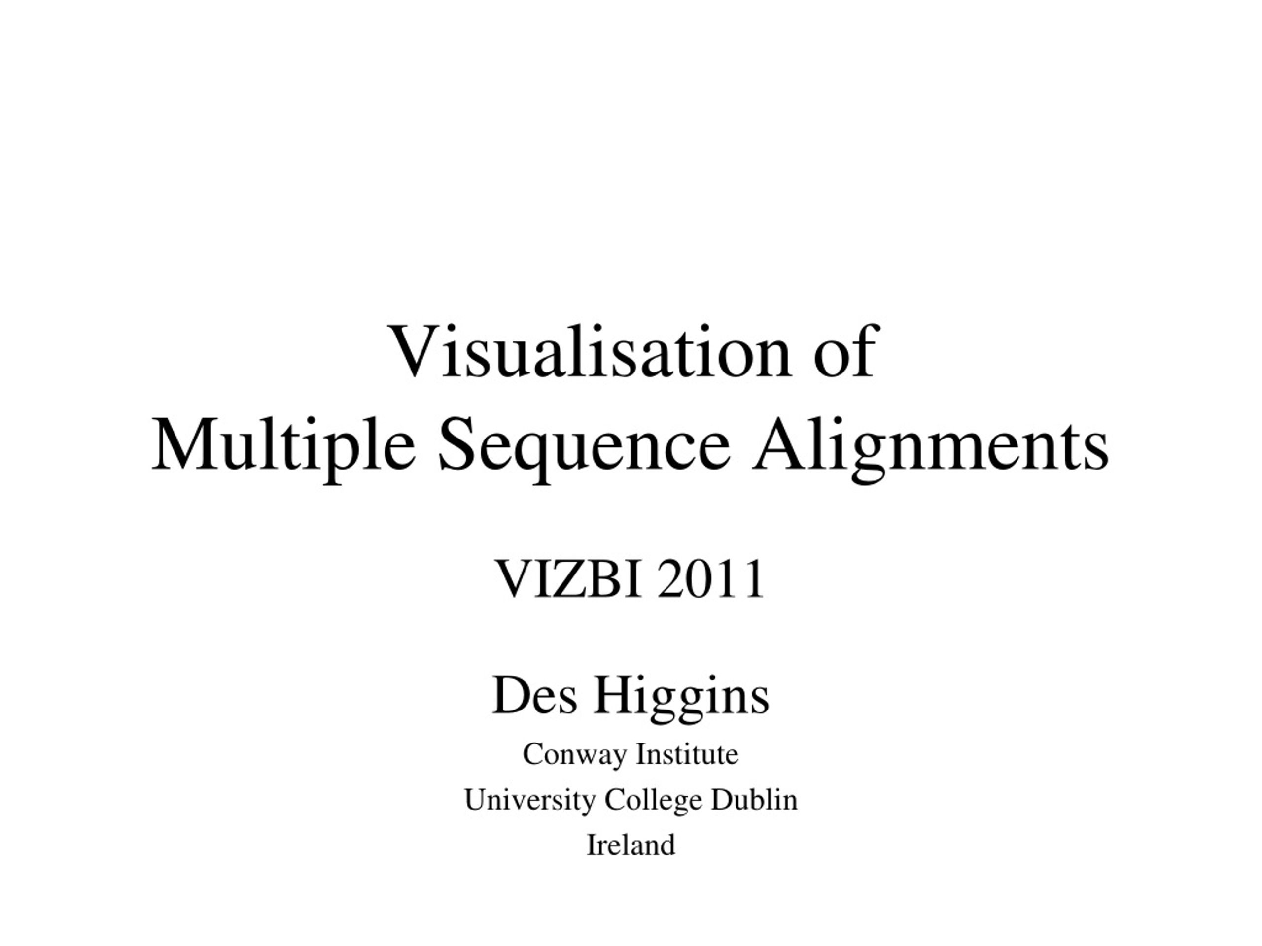 PPT - Visualisation of Multiple Sequence Alignments PowerPoint ...