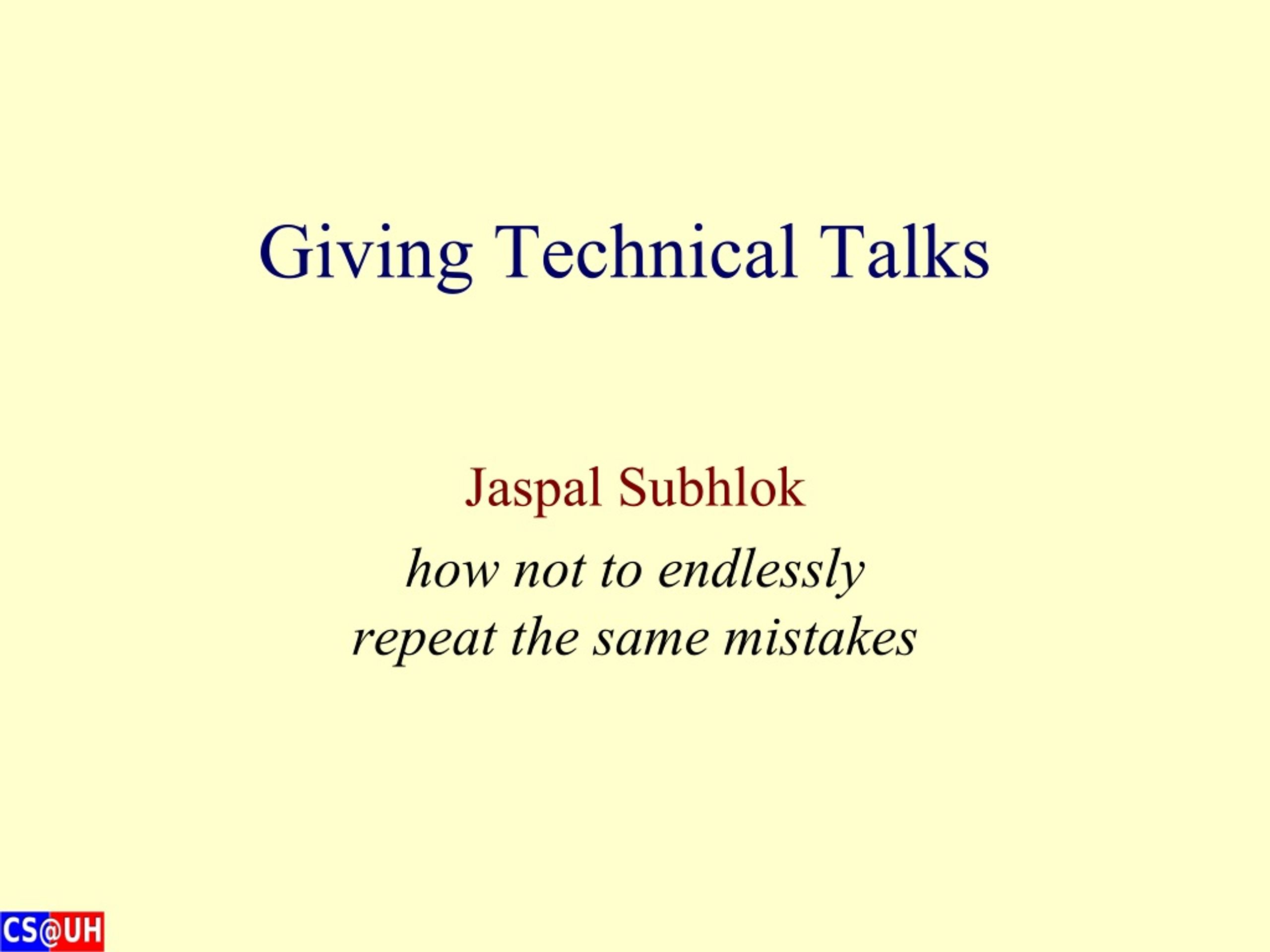 PPT - Giving Technical Talks PowerPoint Presentation, free download ...