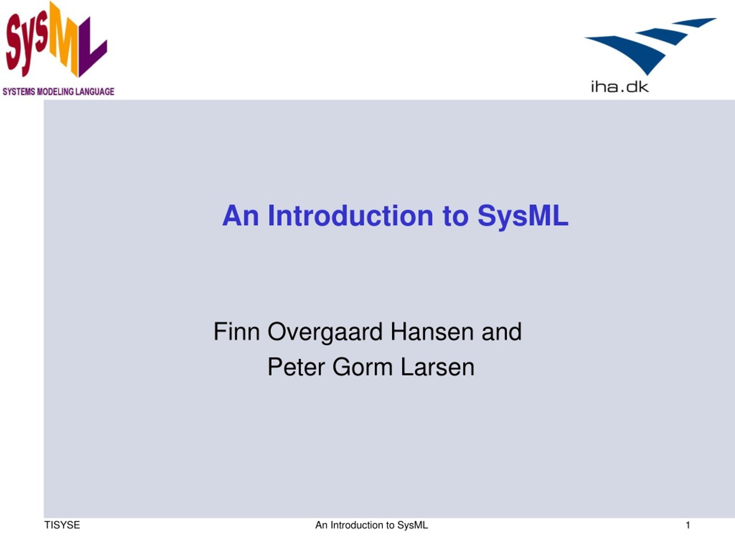 PPT - An Introduction to SysML: A Critical Model Driven SE Enabler ...