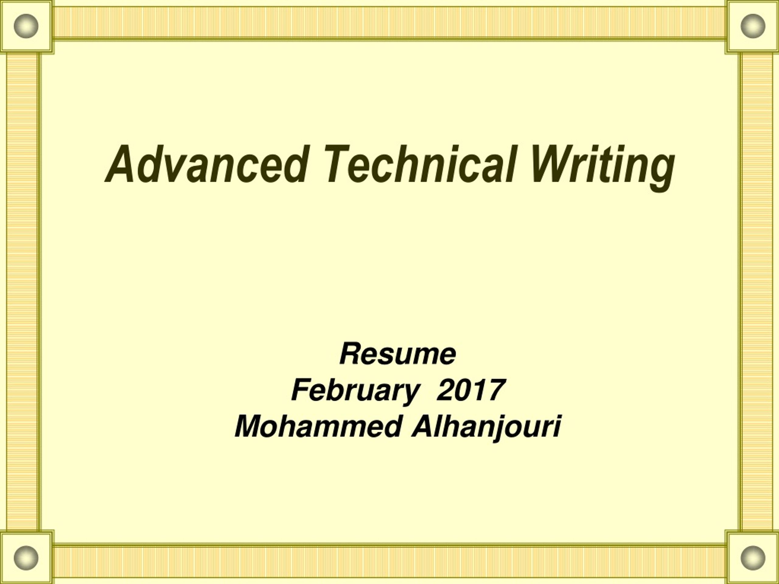 PPT - Advanced Technical Writing PowerPoint Presentation, free download ...