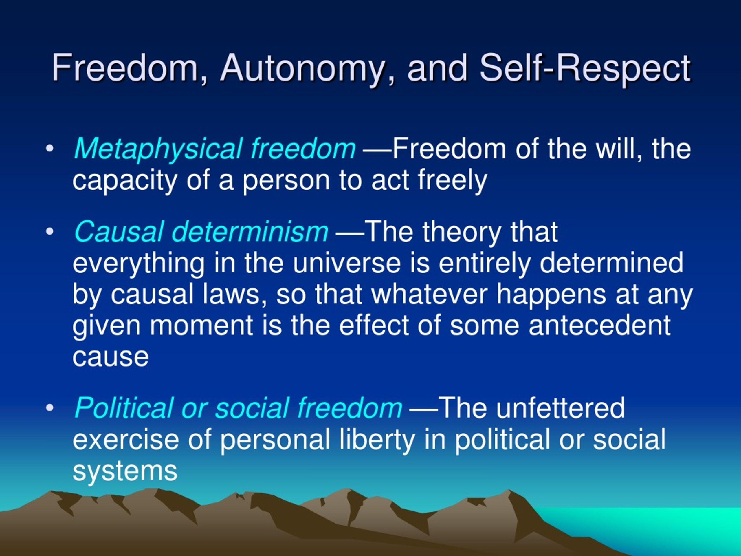 PPT - Embracing Freedom, Autonomy & Self-Respect PowerPoint ...