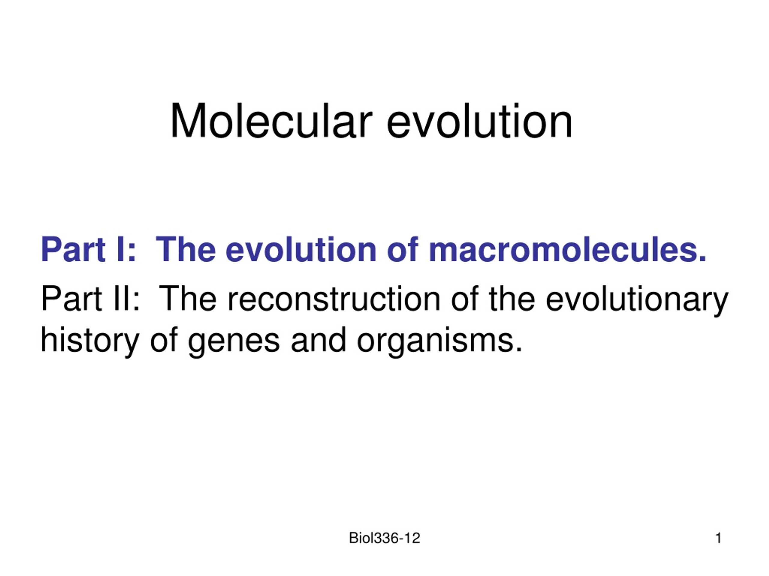 PPT - Exploring Molecular Evolution in Genes and Organisms PowerPoint ...