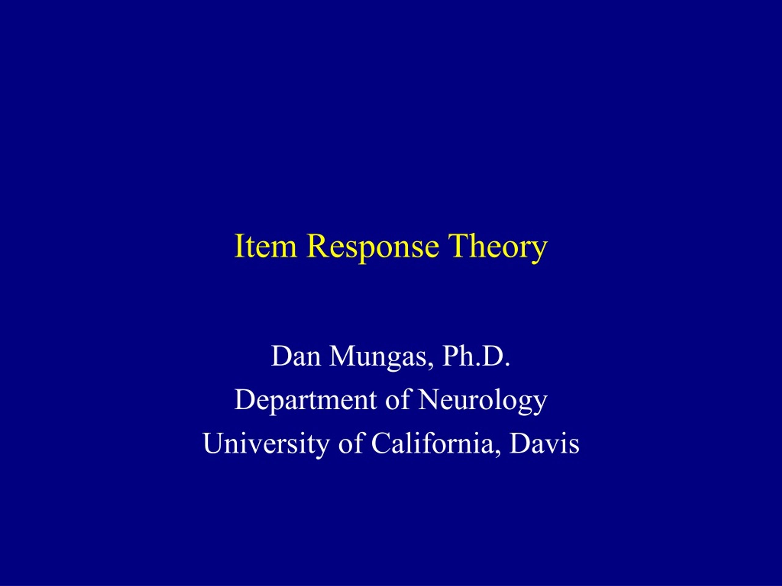 PPT - Item Response Theory PowerPoint Presentation, free download - ID ...