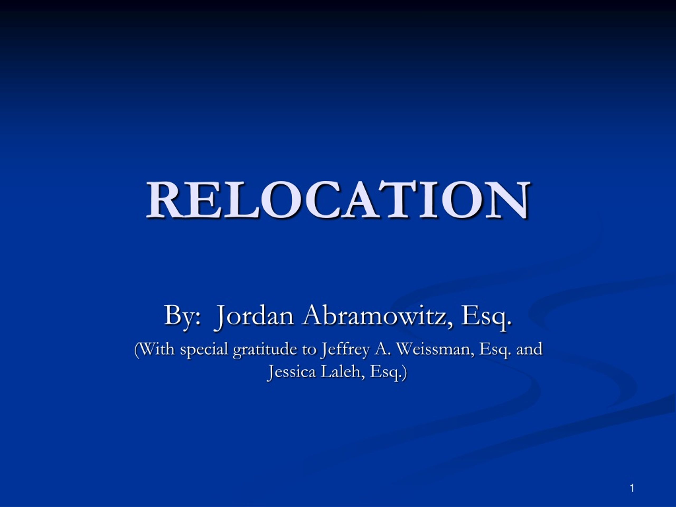 PPT - RELOCATION PowerPoint Presentation, free download - ID:9189393