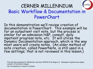 PPT - CERNER MILLENNIUM Introduction to PowerChart PowerPoint ...