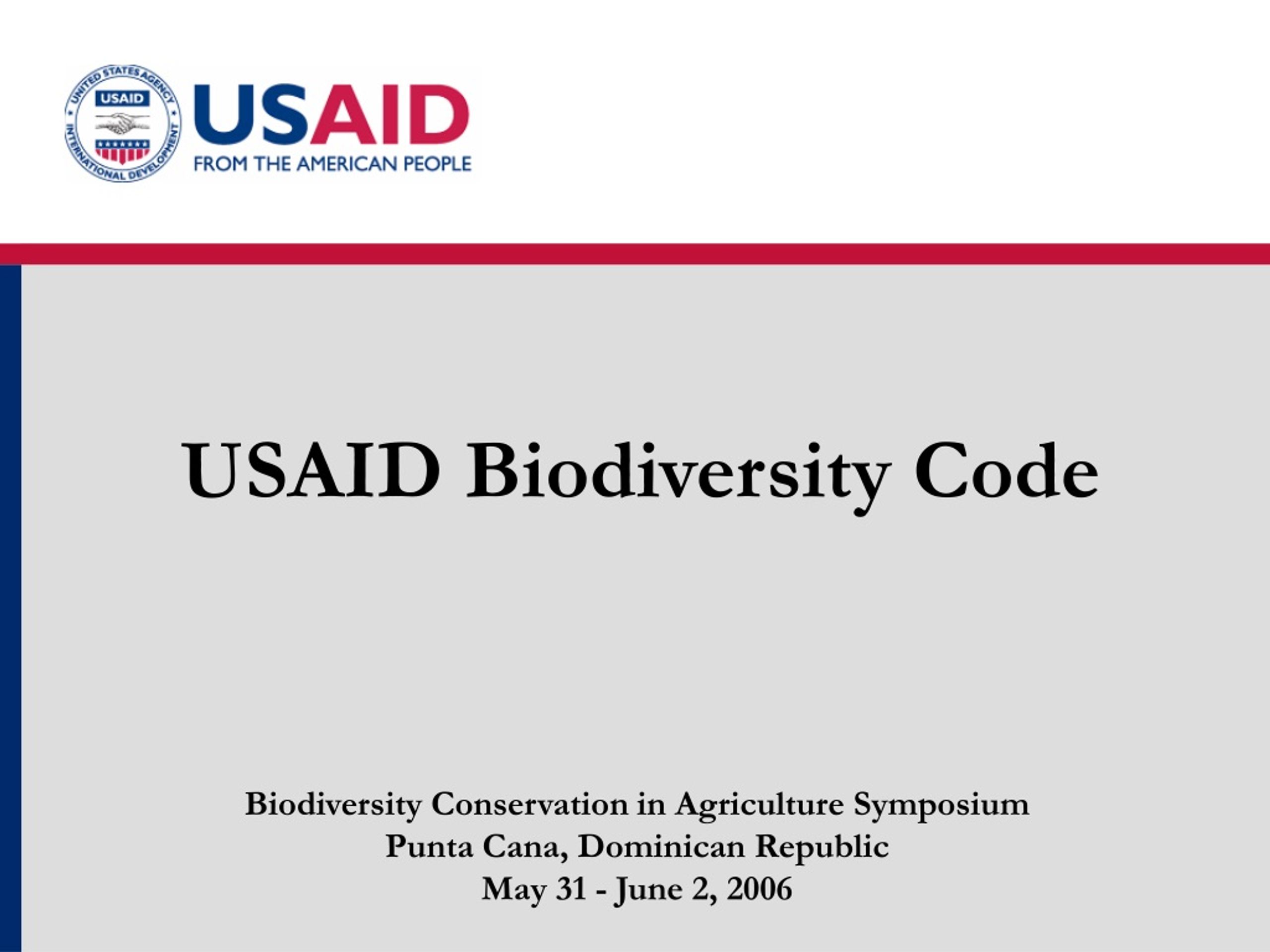 PPT - USAID Biodiversity Code PowerPoint Presentation, free download ...