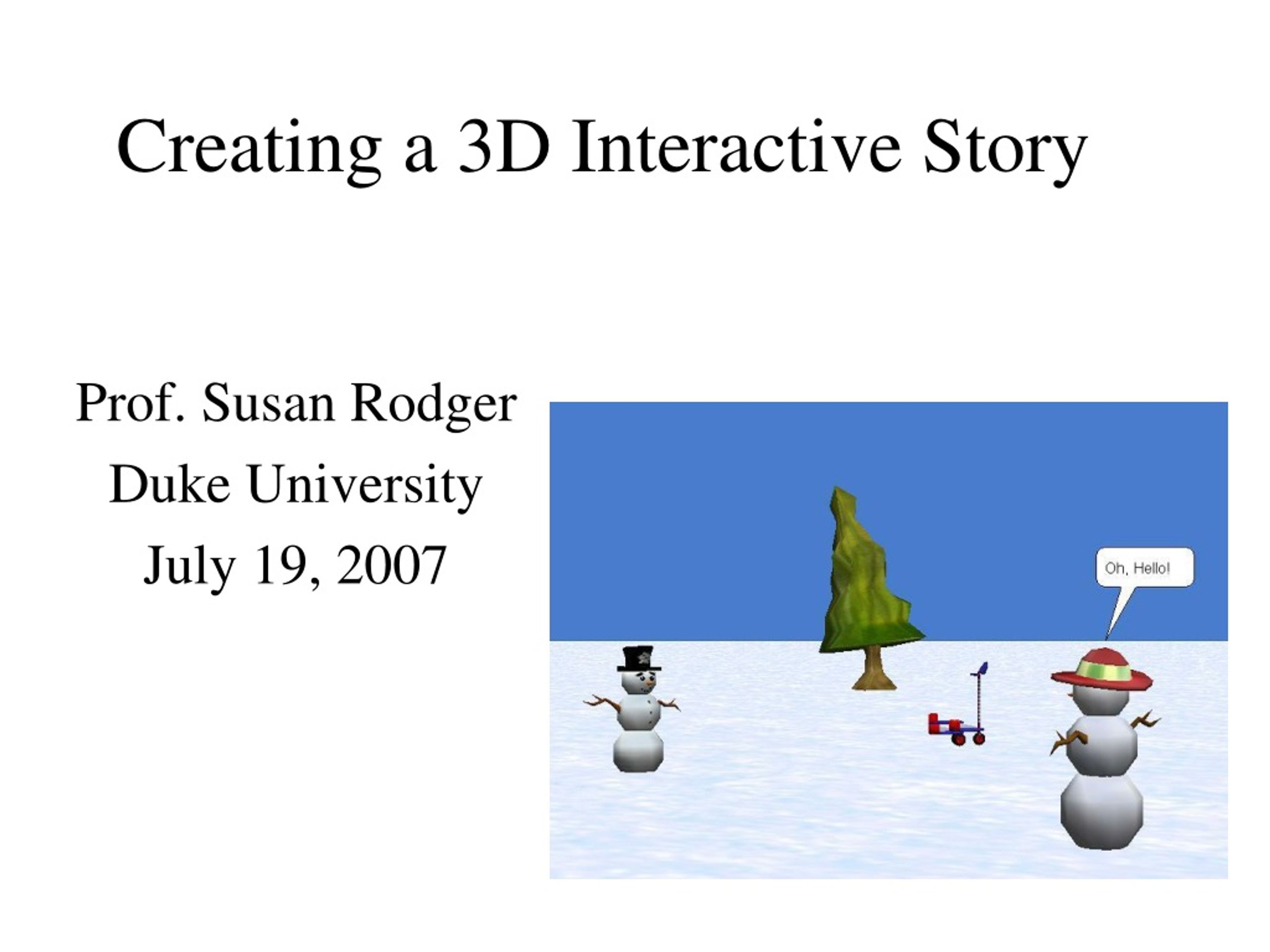 PPT - Creating a 3D Interactive Story PowerPoint Presentation, free ...