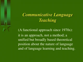 PPT - Communicative Language Teaching PowerPoint Presentation, free ...