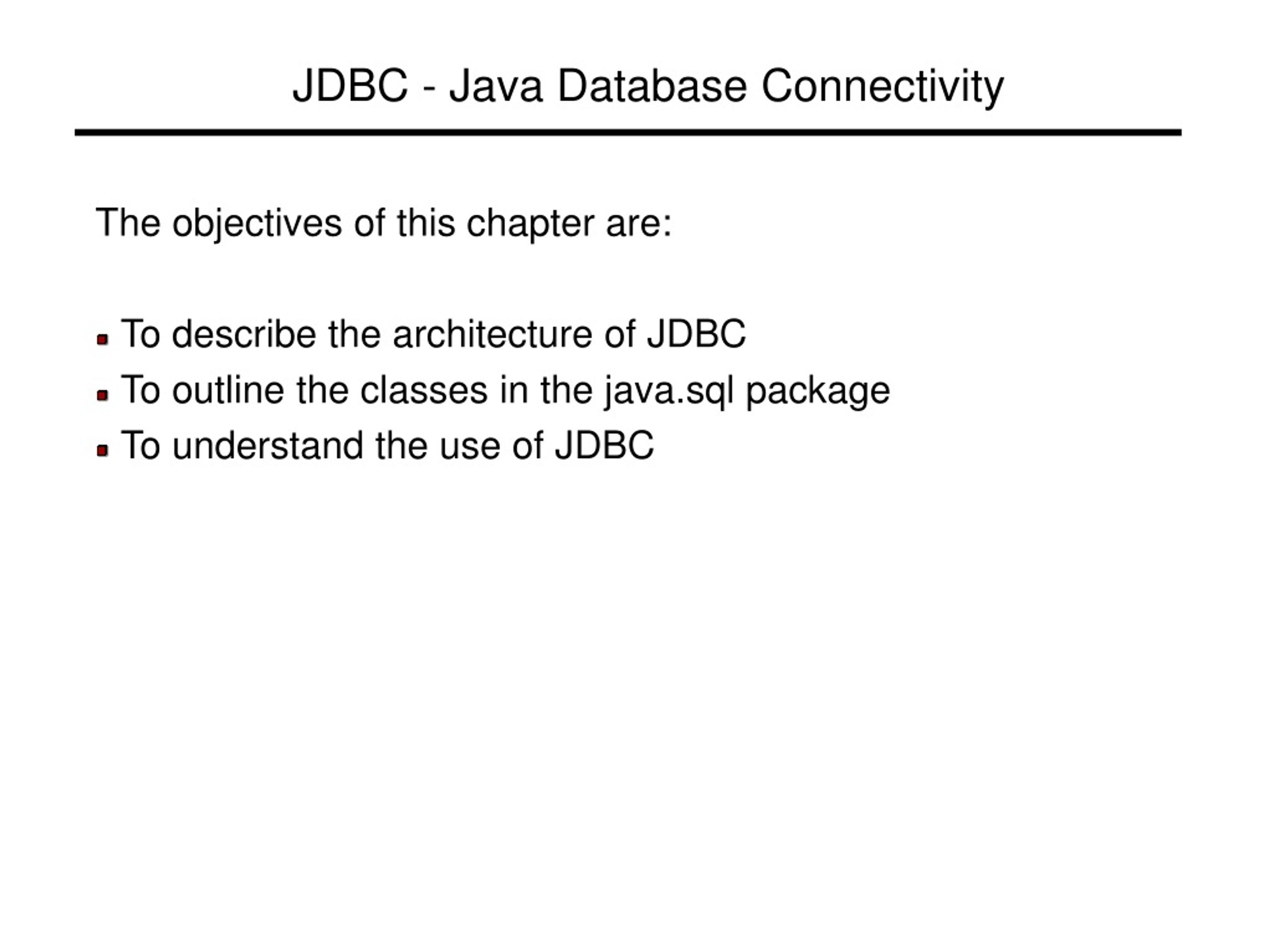 PPT - JDBC: Java Database Connectivity Overview PowerPoint Presentation ...