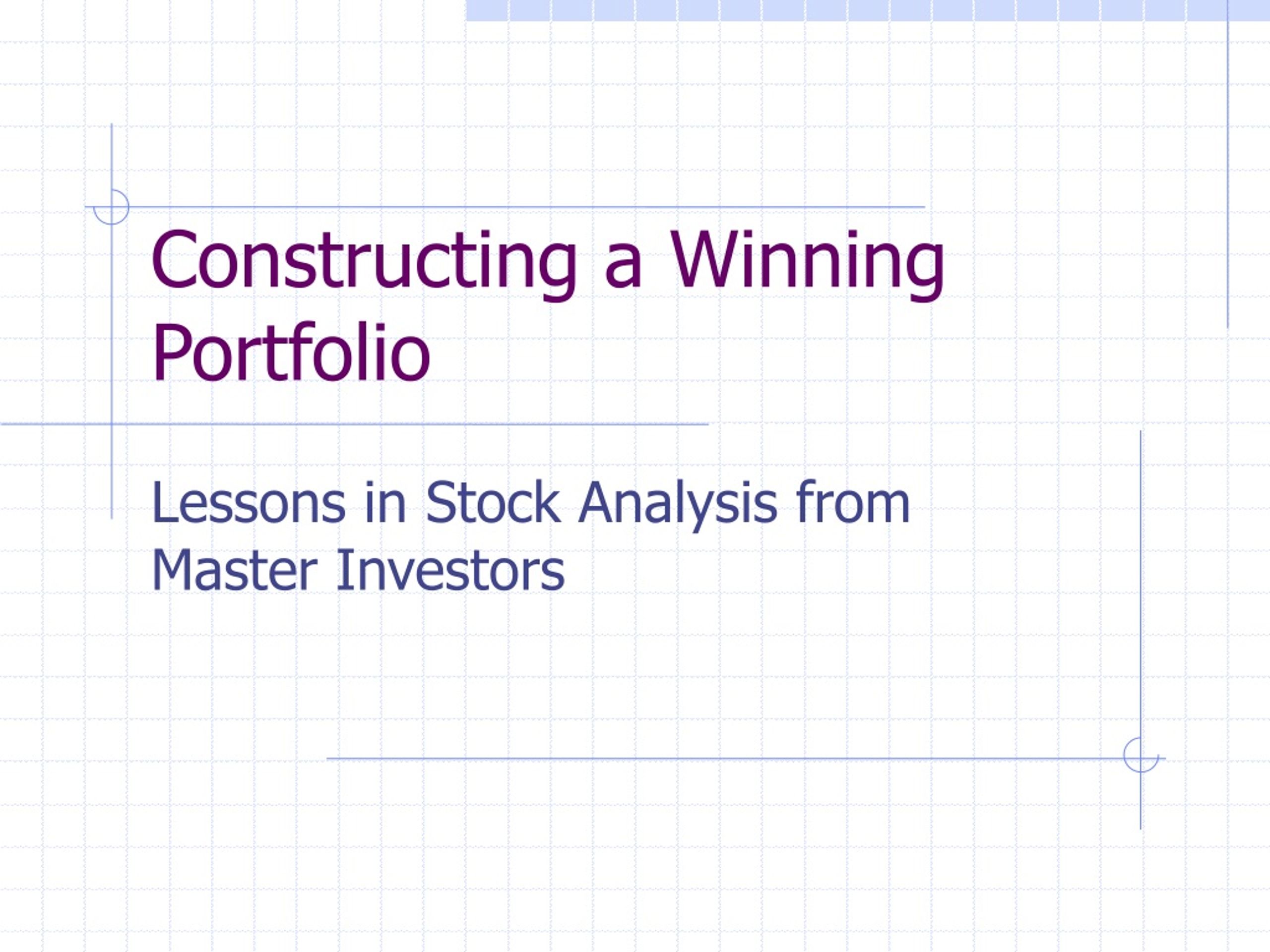 PPT - Building a Winning Stock Portfolio: Lessons from Master Investors ...