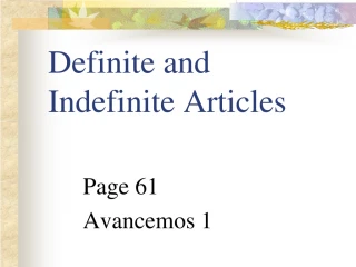 PPT - DEFINITE AND INDEFINITE ARTICLES PowerPoint Presentation, free ...
