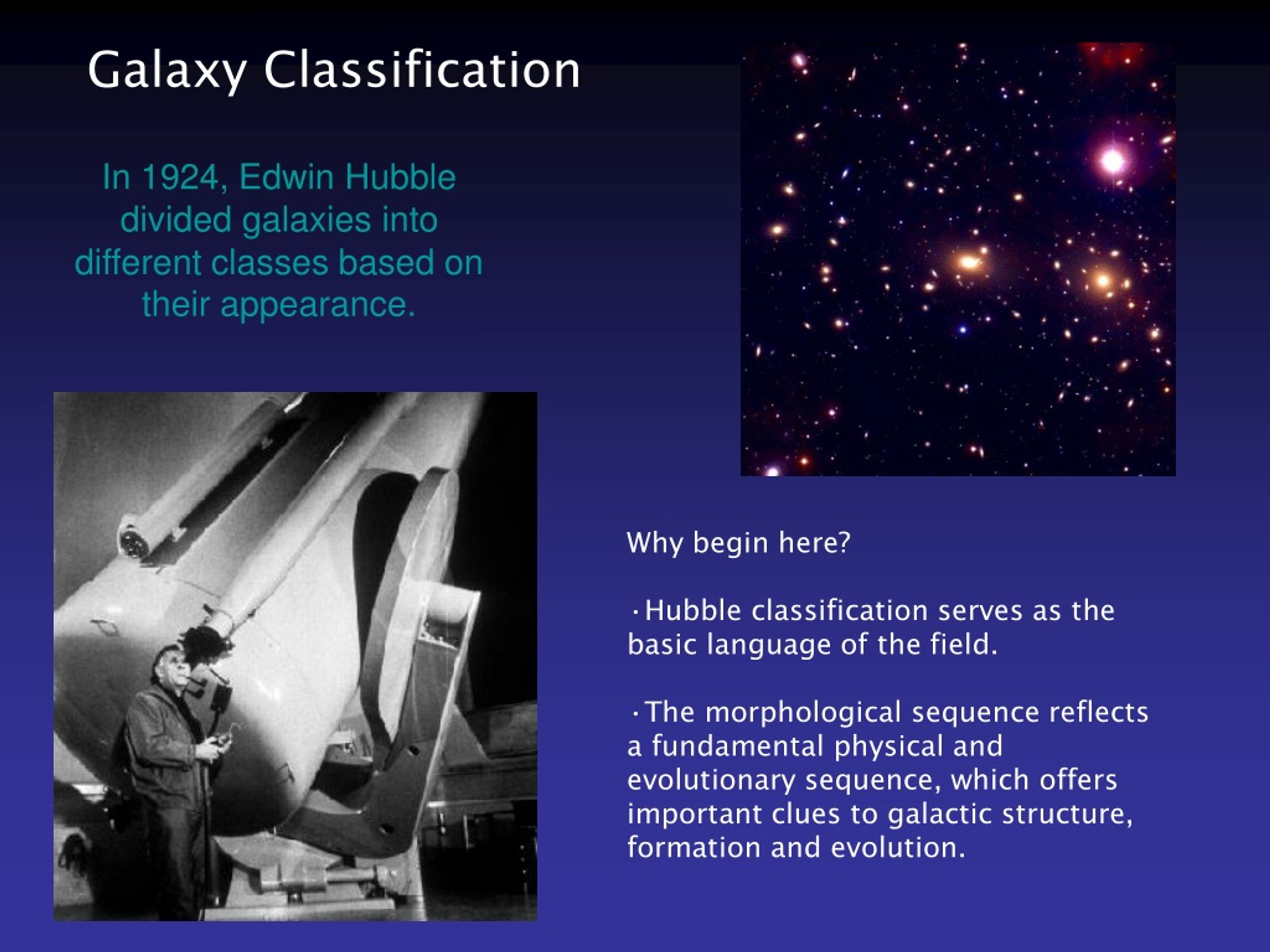 PPT - Hubble Galaxy Classification and Beyond: Understanding Galactic ...