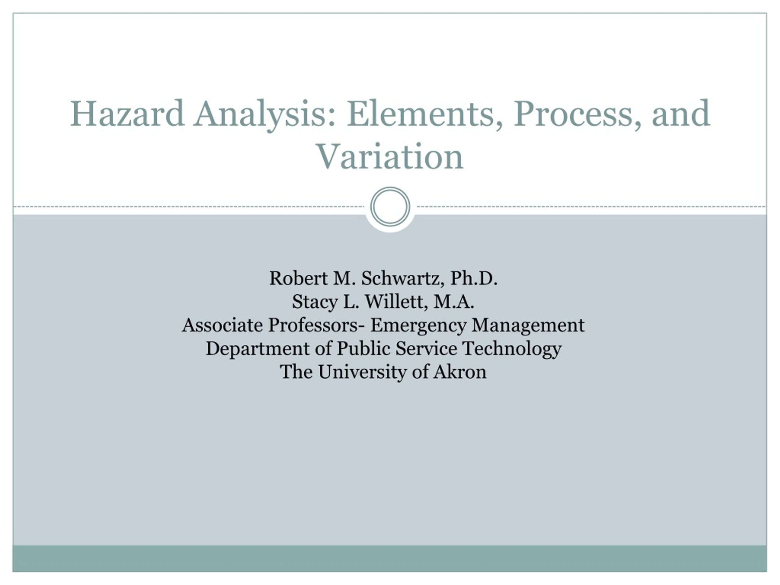 PPT - Comprehensive Hazard Analysis including Risk Assessment Processes ...