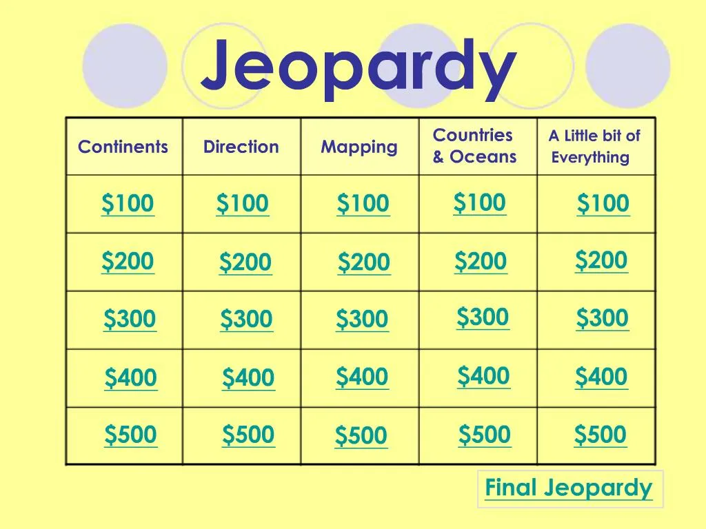 PPT - Jeopardy PowerPoint Presentation, free download - ID:922998