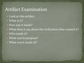 PPT - Artifact analysis PowerPoint Presentation, free download - ID:2043091
