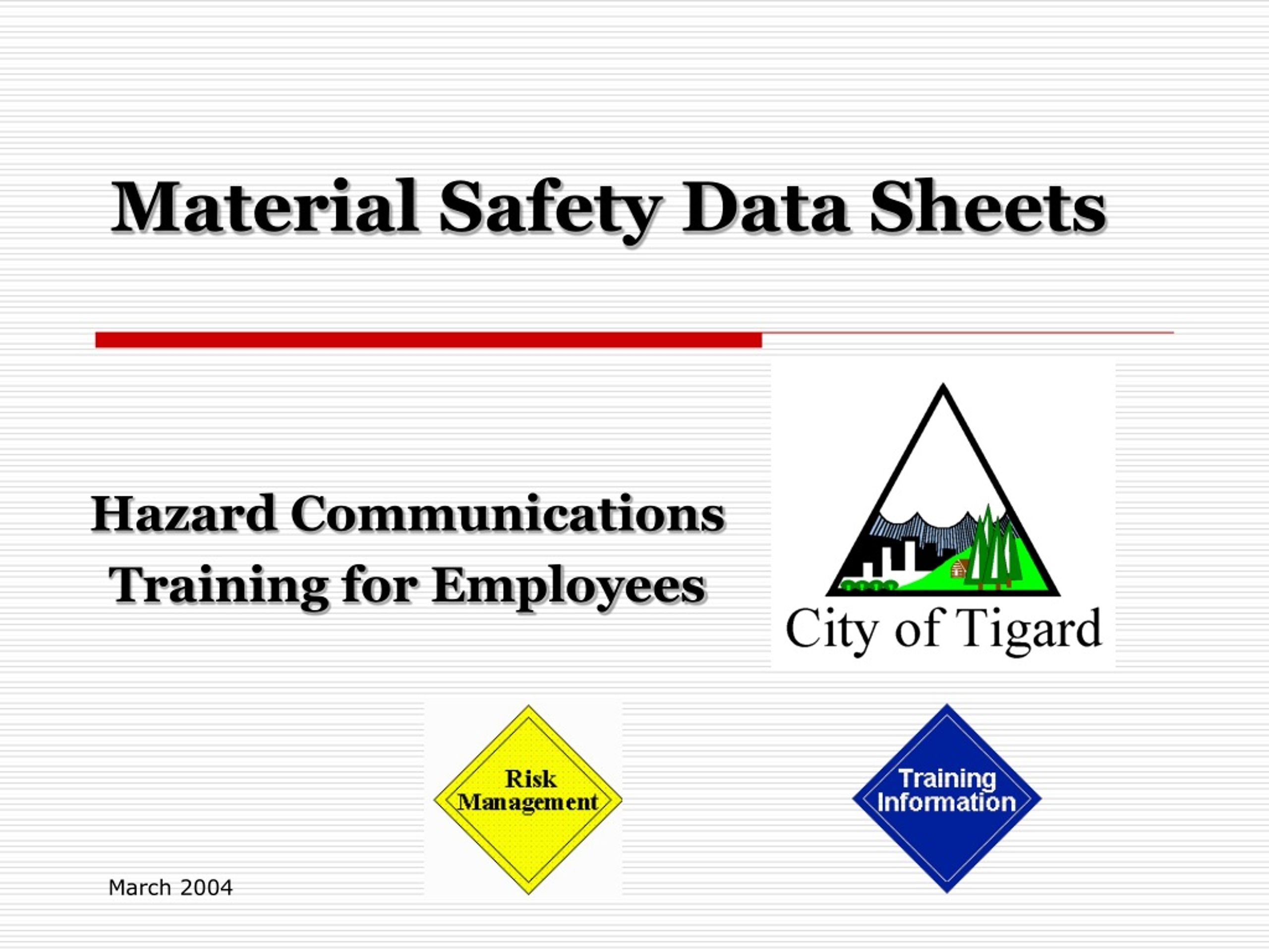 PPT - Material Safety Data Sheets PowerPoint Presentation, free ...