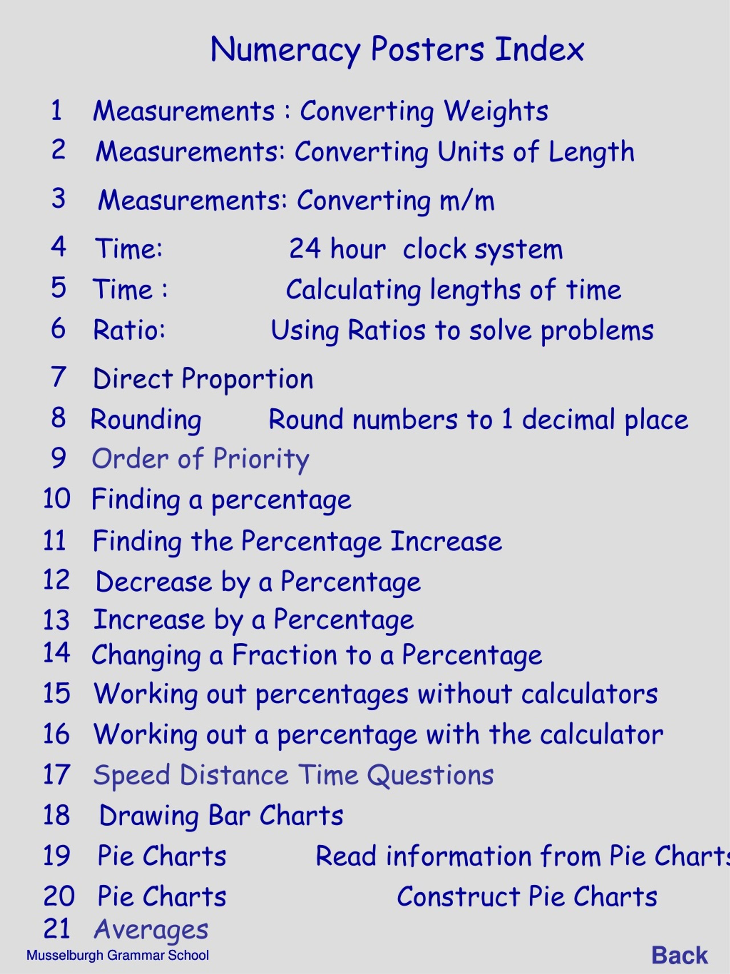 PPT - Numeracy Posters Index PowerPoint Presentation, free download ...