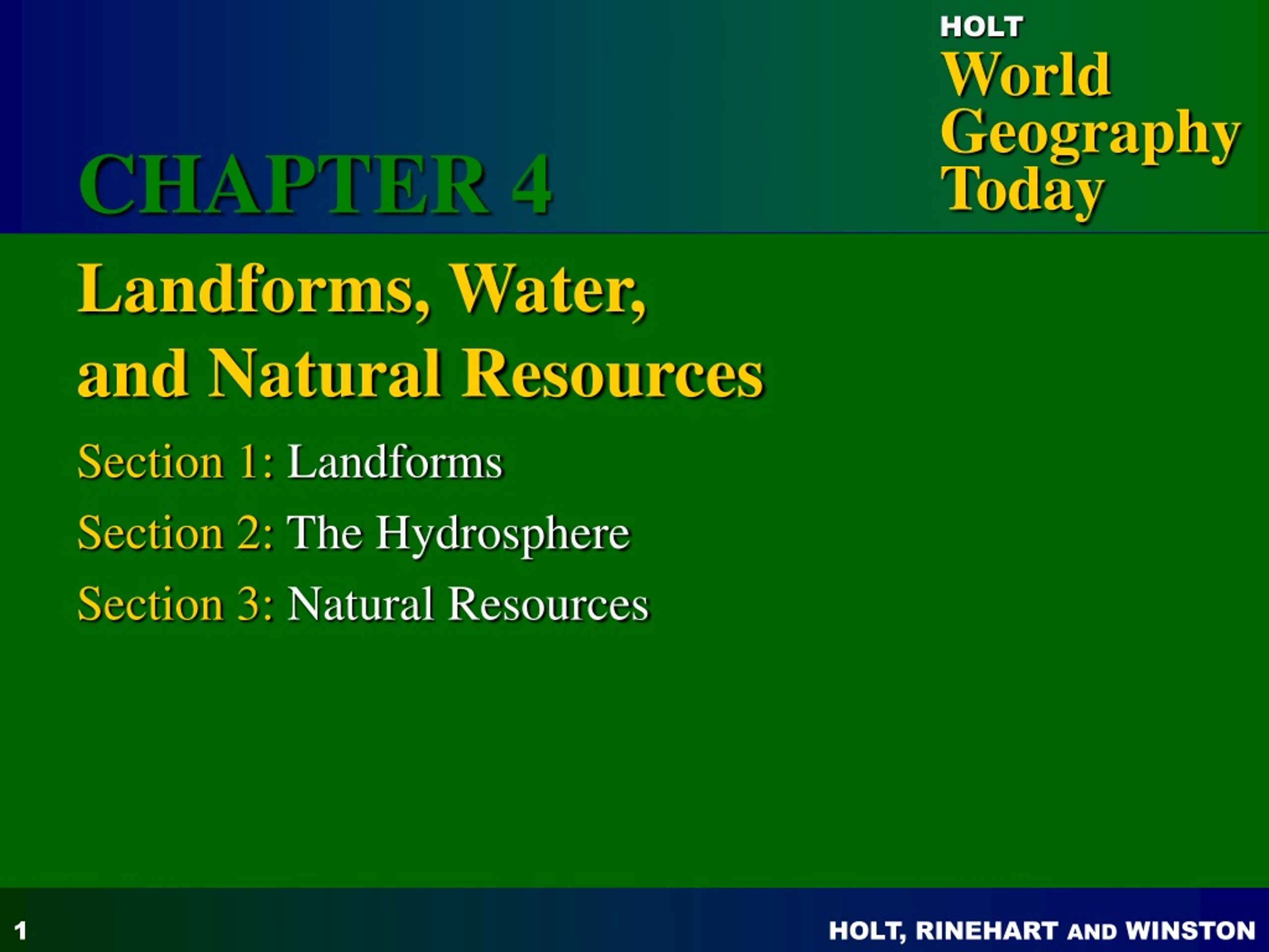PPT - Earth's Landforms and Resources: An Exploration of the ...