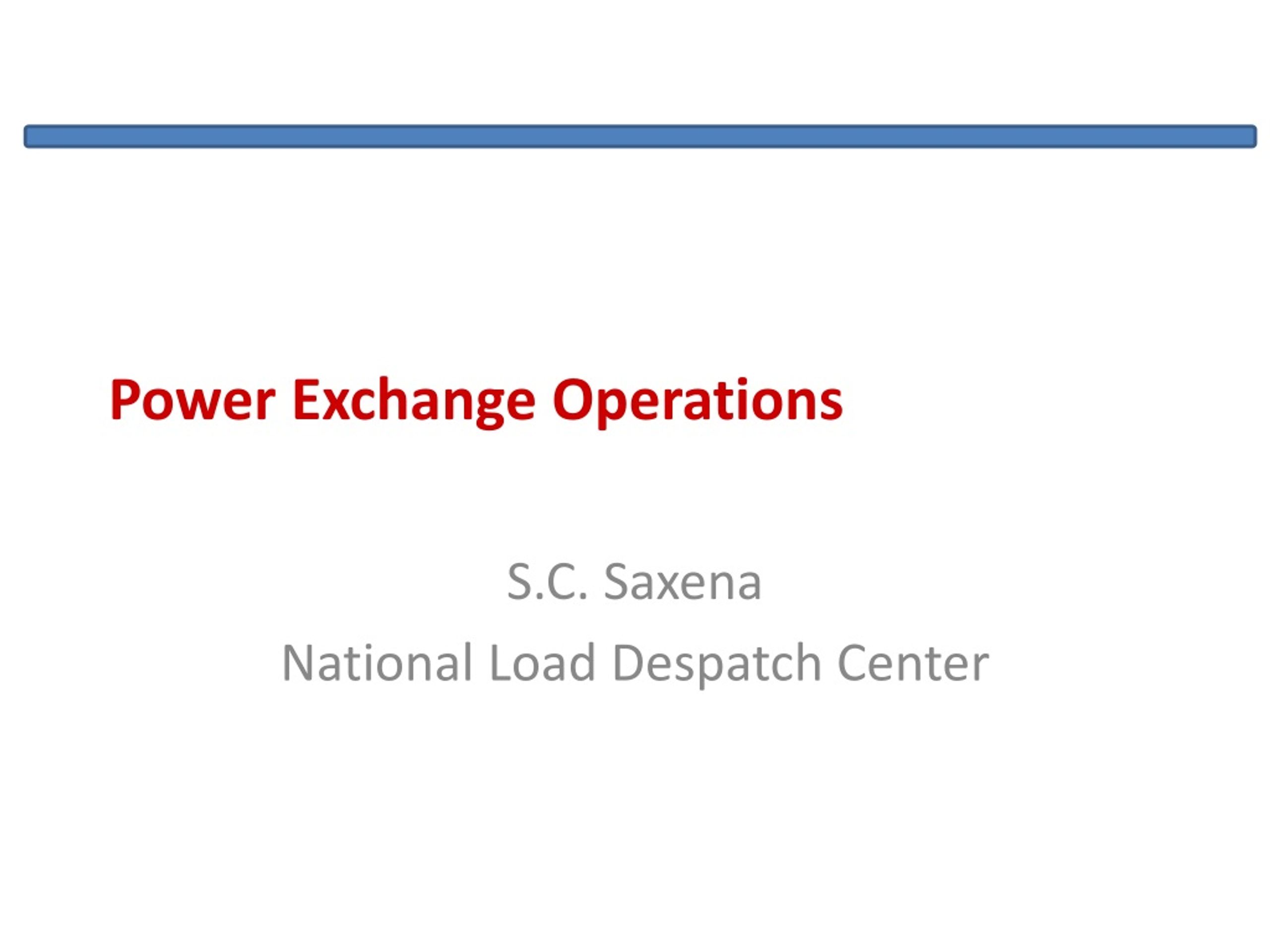 PPT - Power Exchange Operations Overview in India PowerPoint ...