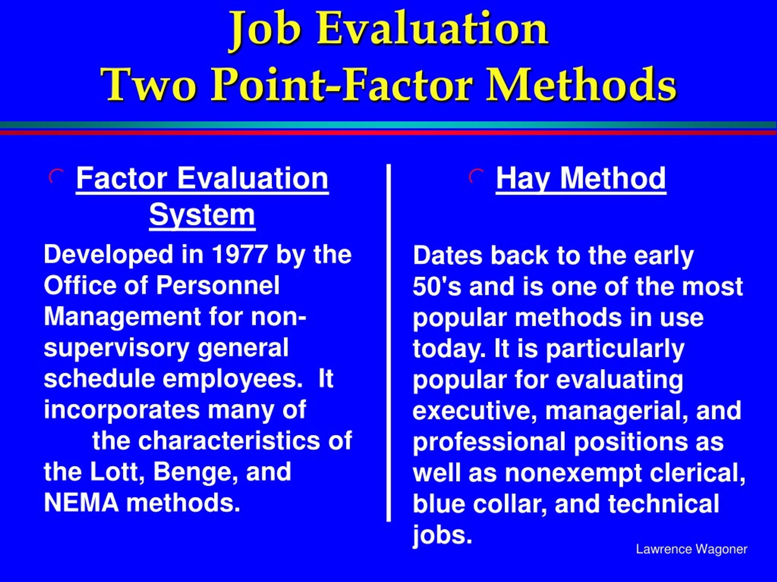 PPT - Job Evaluation Two Point-Factor Methods PowerPoint Presentation ...