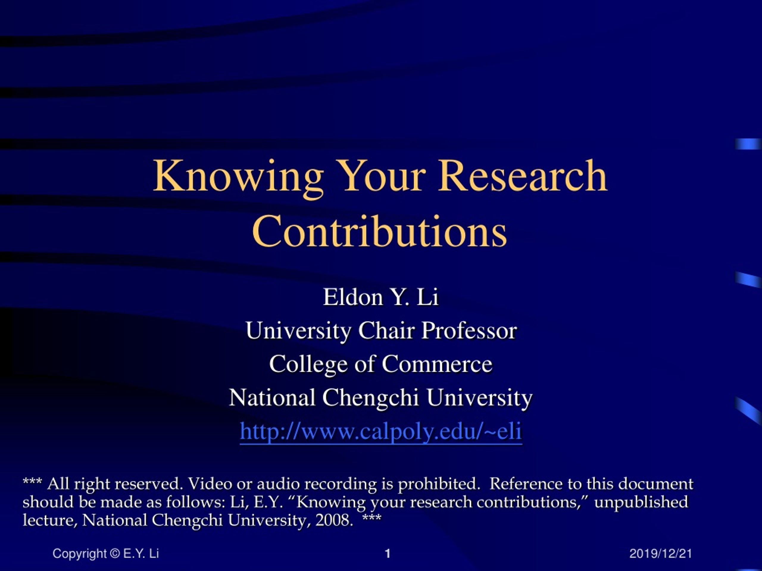 PPT - Knowing Your Research Contributions PowerPoint Presentation, free ...
