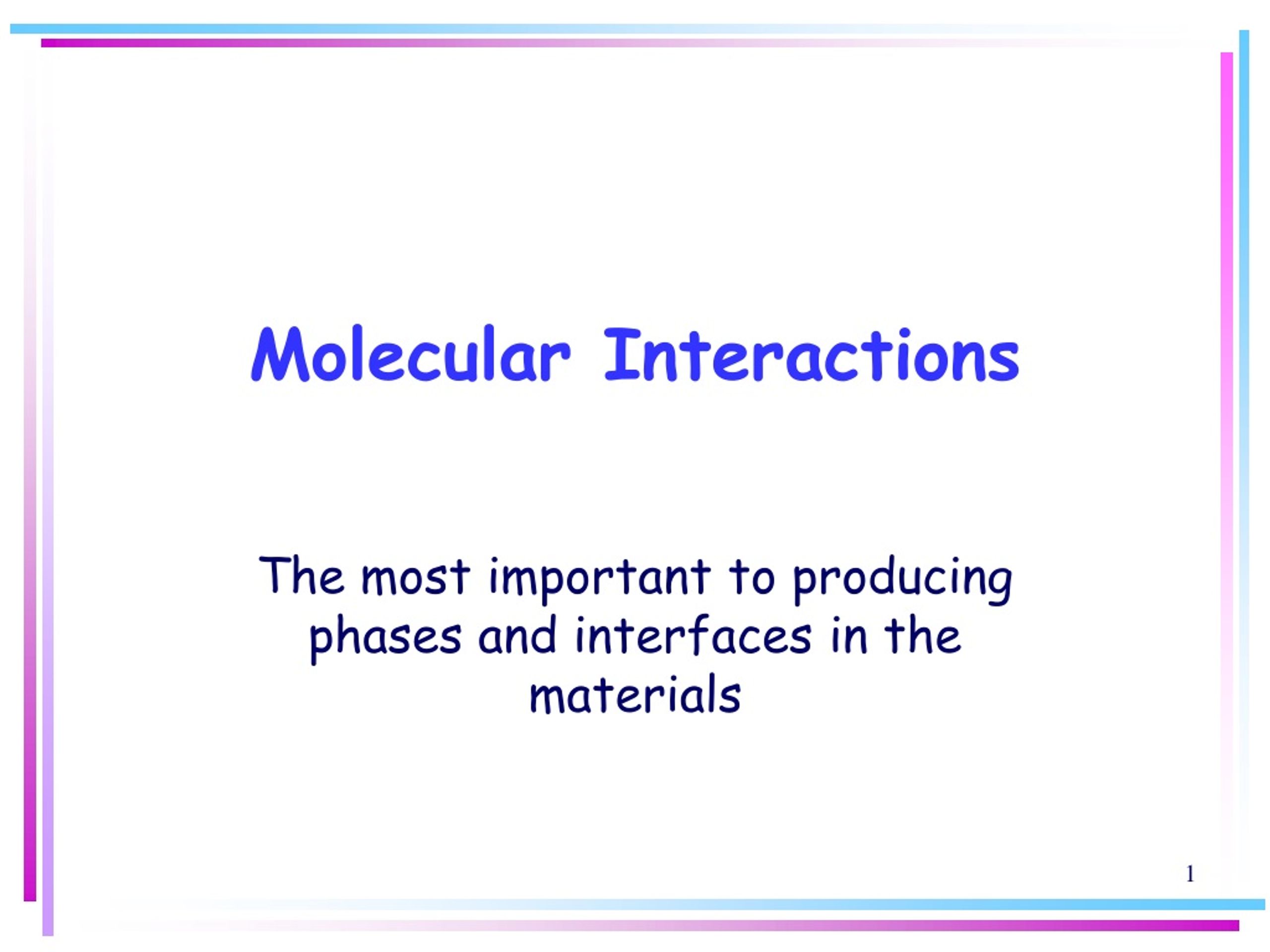 PPT - Molecular Interactions PowerPoint Presentation, free download ...