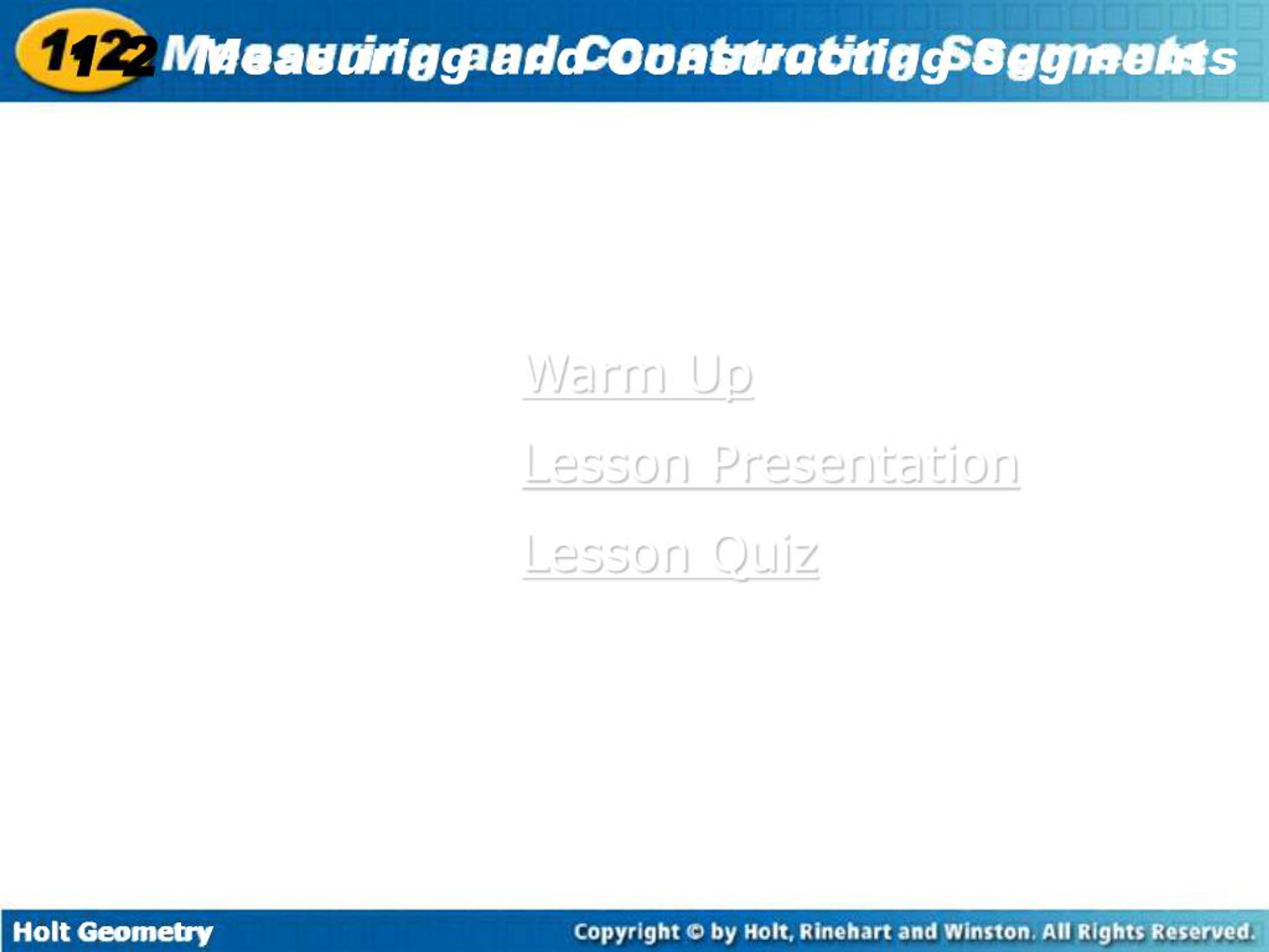 PPT - Measuring and Constructing Segments PowerPoint Presentation, free ...