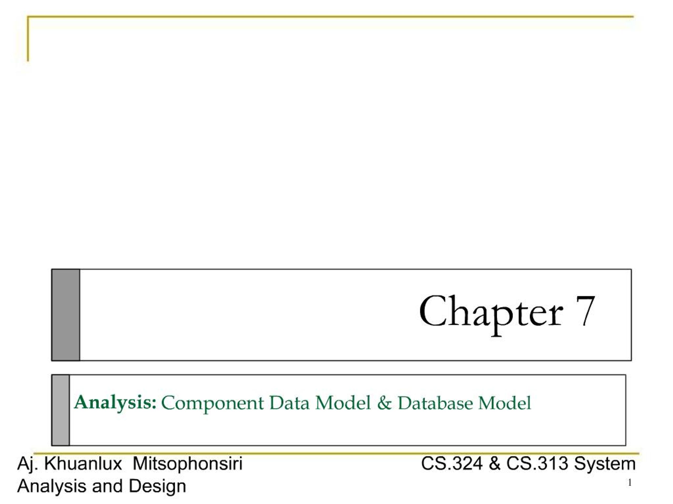 PPT - Analysis: Component Data Model Database Model PowerPoint ...