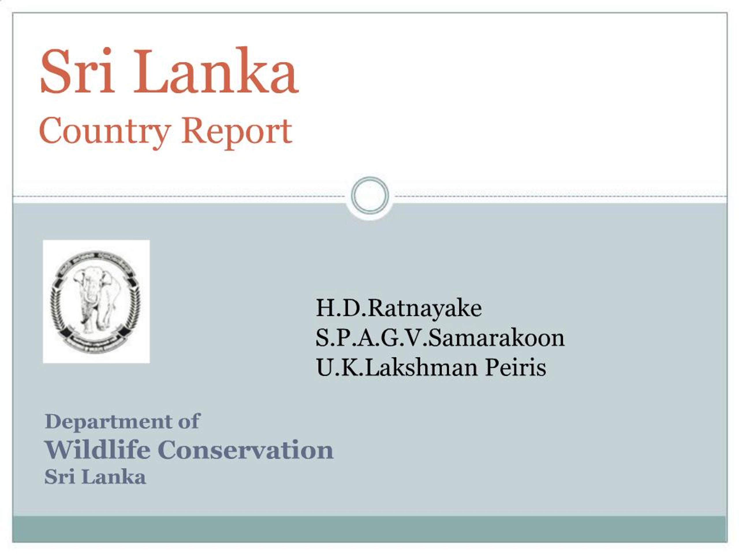 PPT - Sri Lanka Country Report PowerPoint Presentation, free download ...