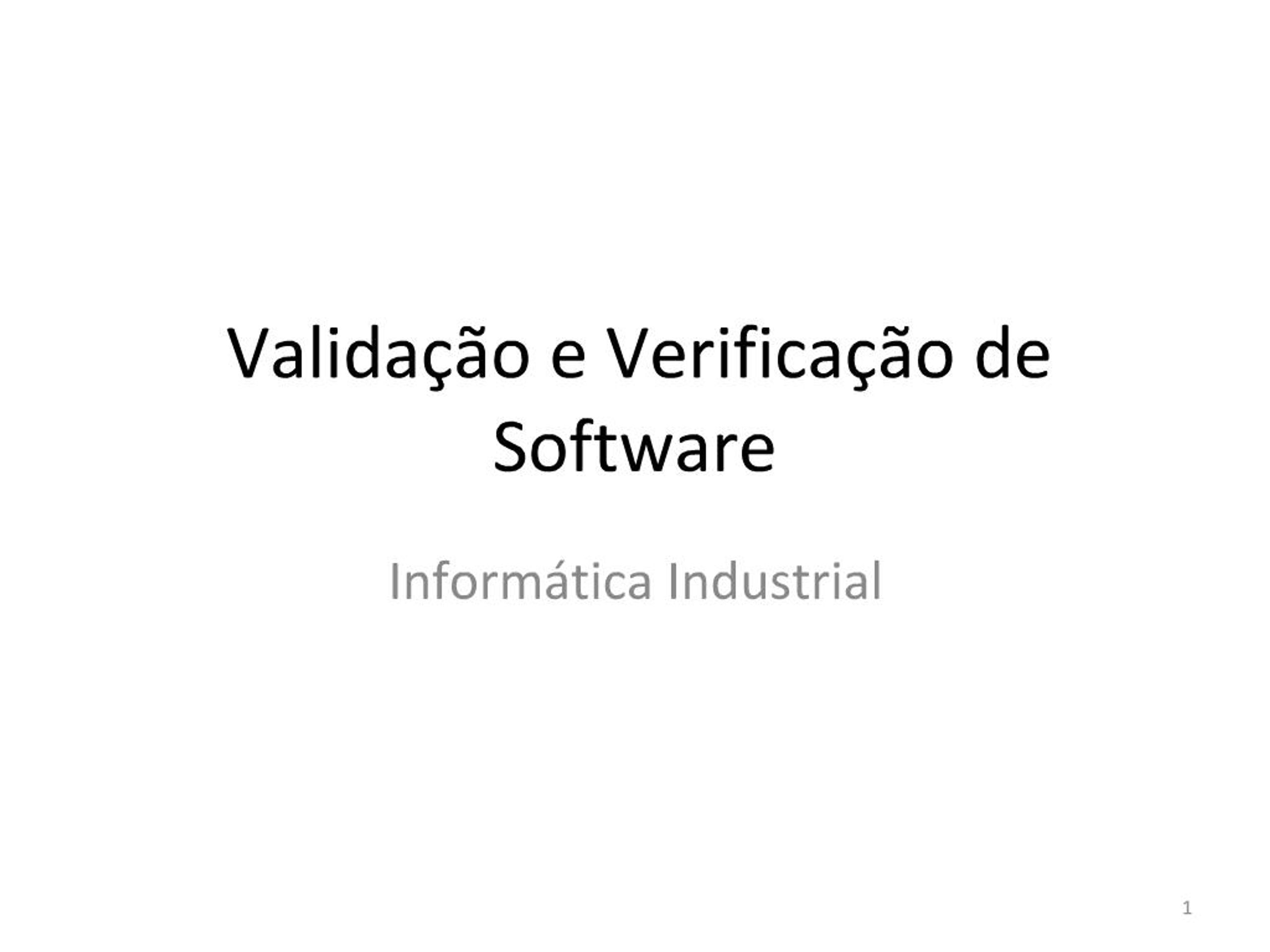 PPT - Valida o e Verifica o de Software PowerPoint Presentation, free ...